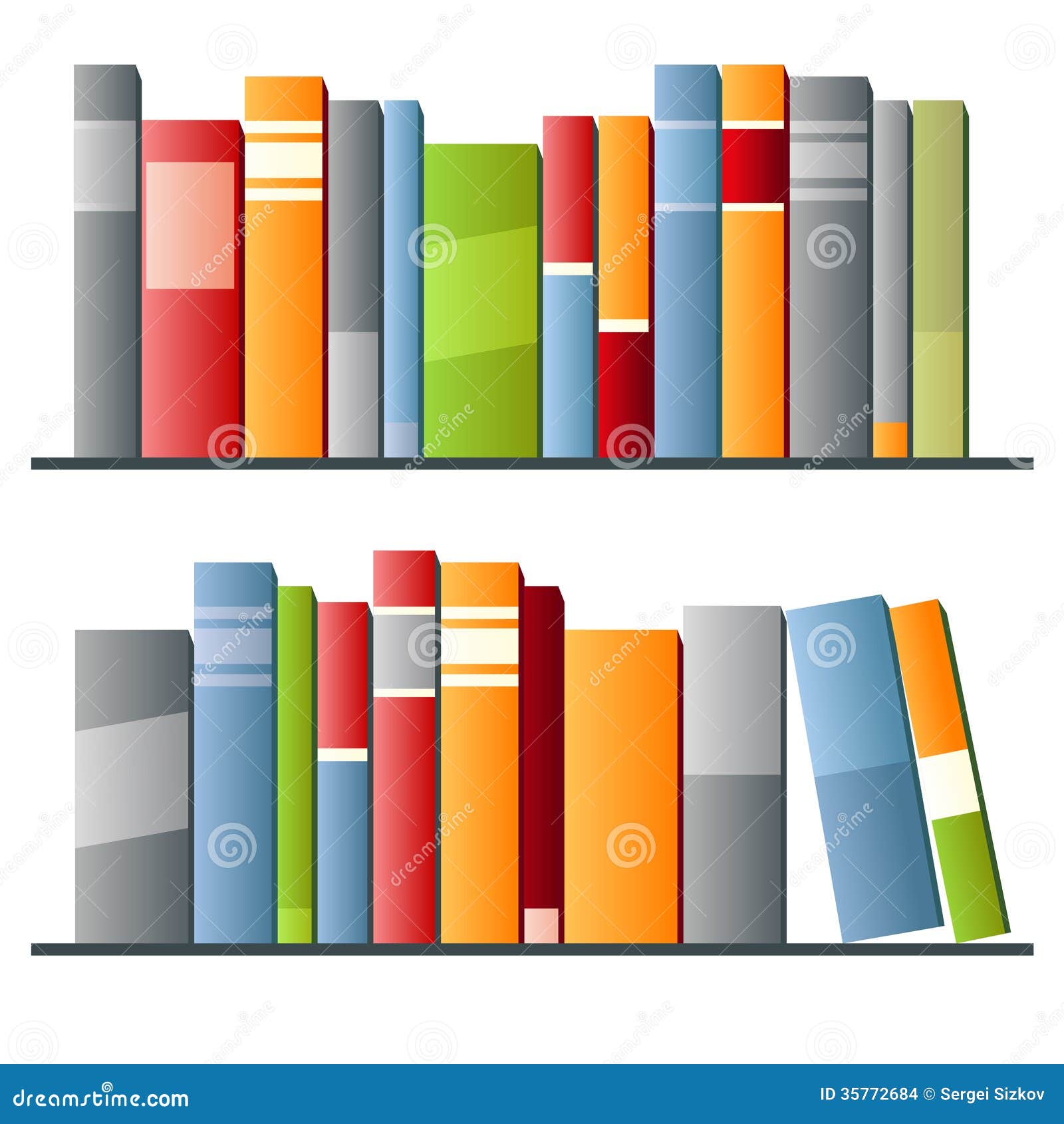 Books in a Row on White Background Stock Vector - Illustration of ...