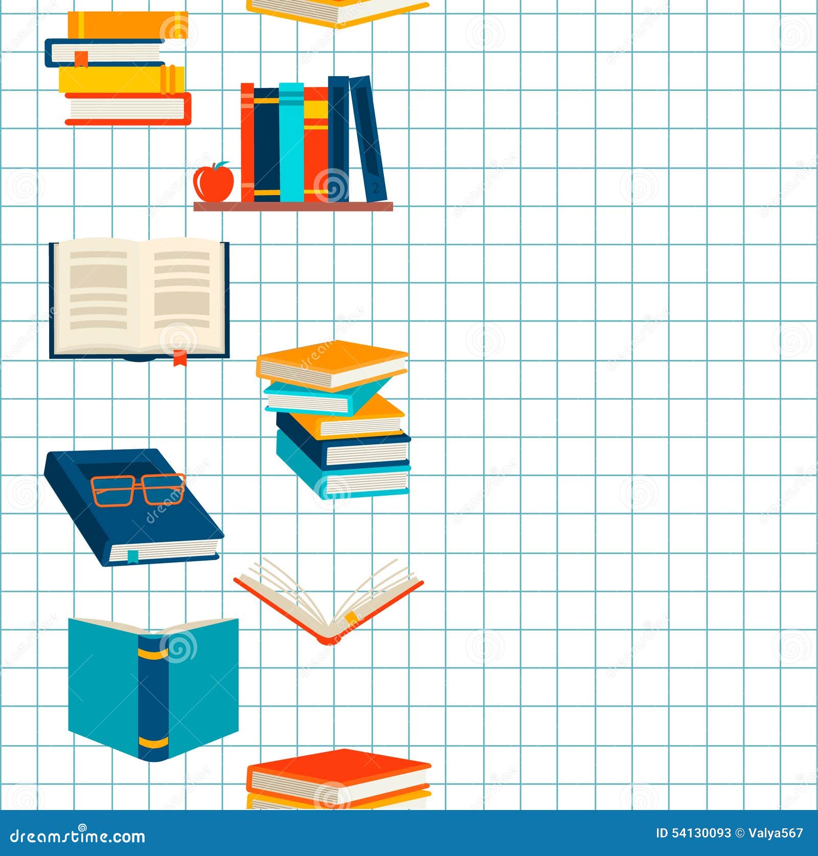 Stack Of School Books Border