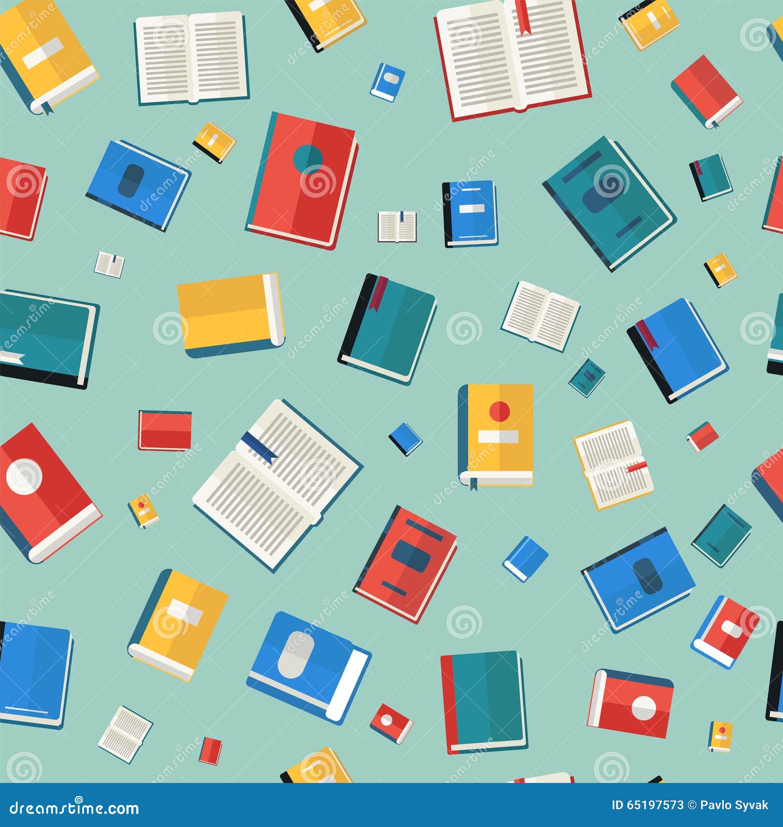 Books Seamless Pattern. Different Colorful Books Stock Vector ...