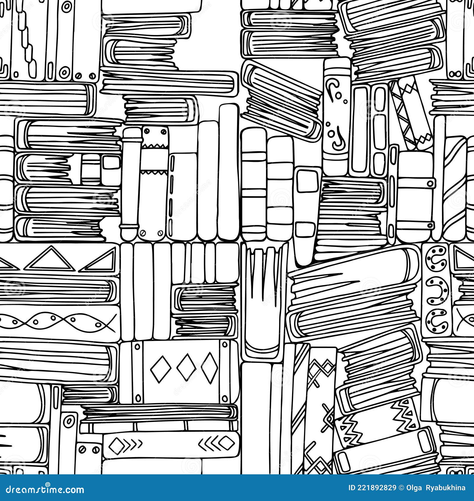 Books. Seamless pattern stock vector. Illustration of bookshop - 221892829