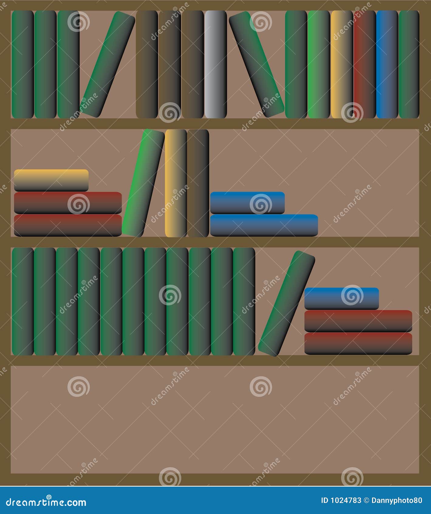 Books on shelf stock illustration. Illustration of novels - 1024783