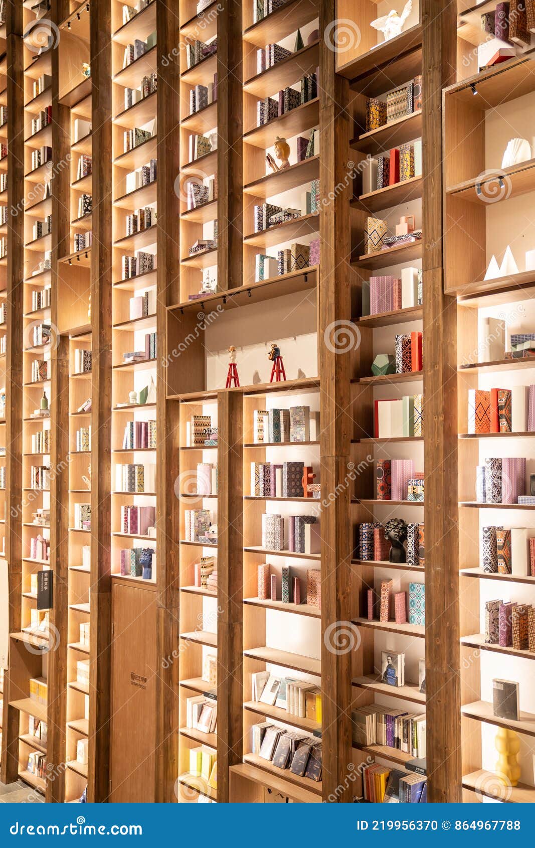 The Books and Shelves in the Library Editorial Image - Image of warm ...
