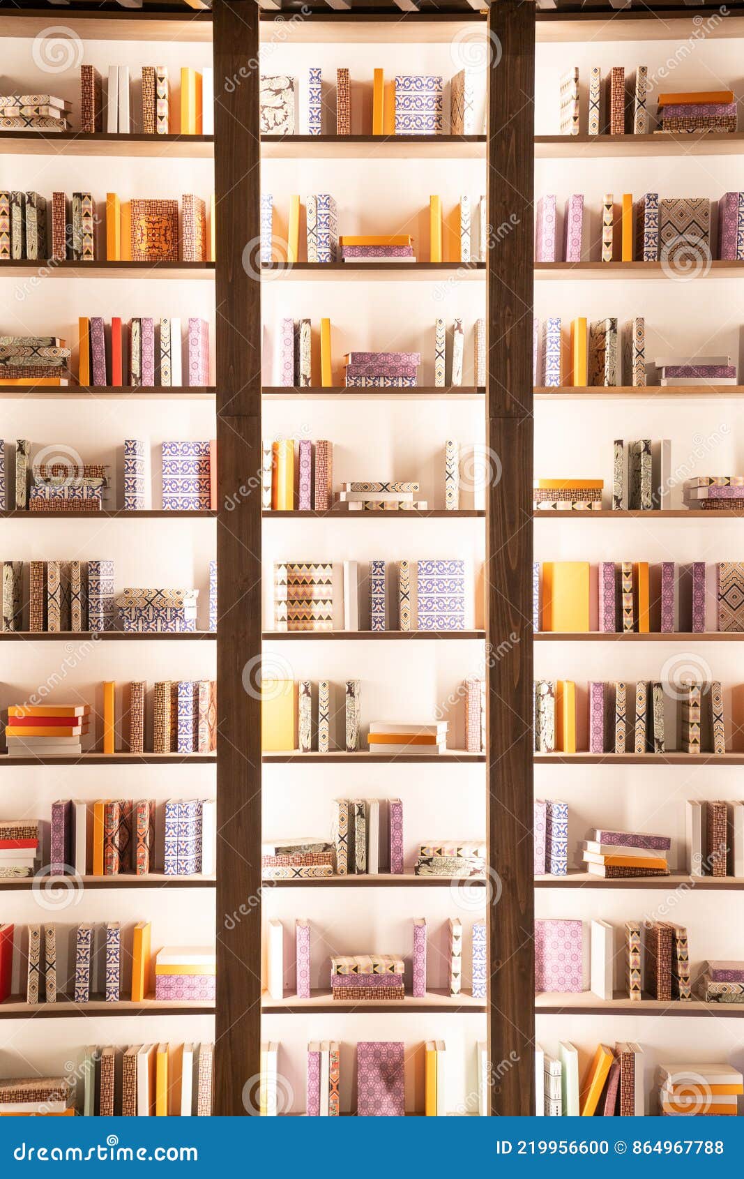 The Books and Shelves in the Library Editorial Image - Image of yellow ...
