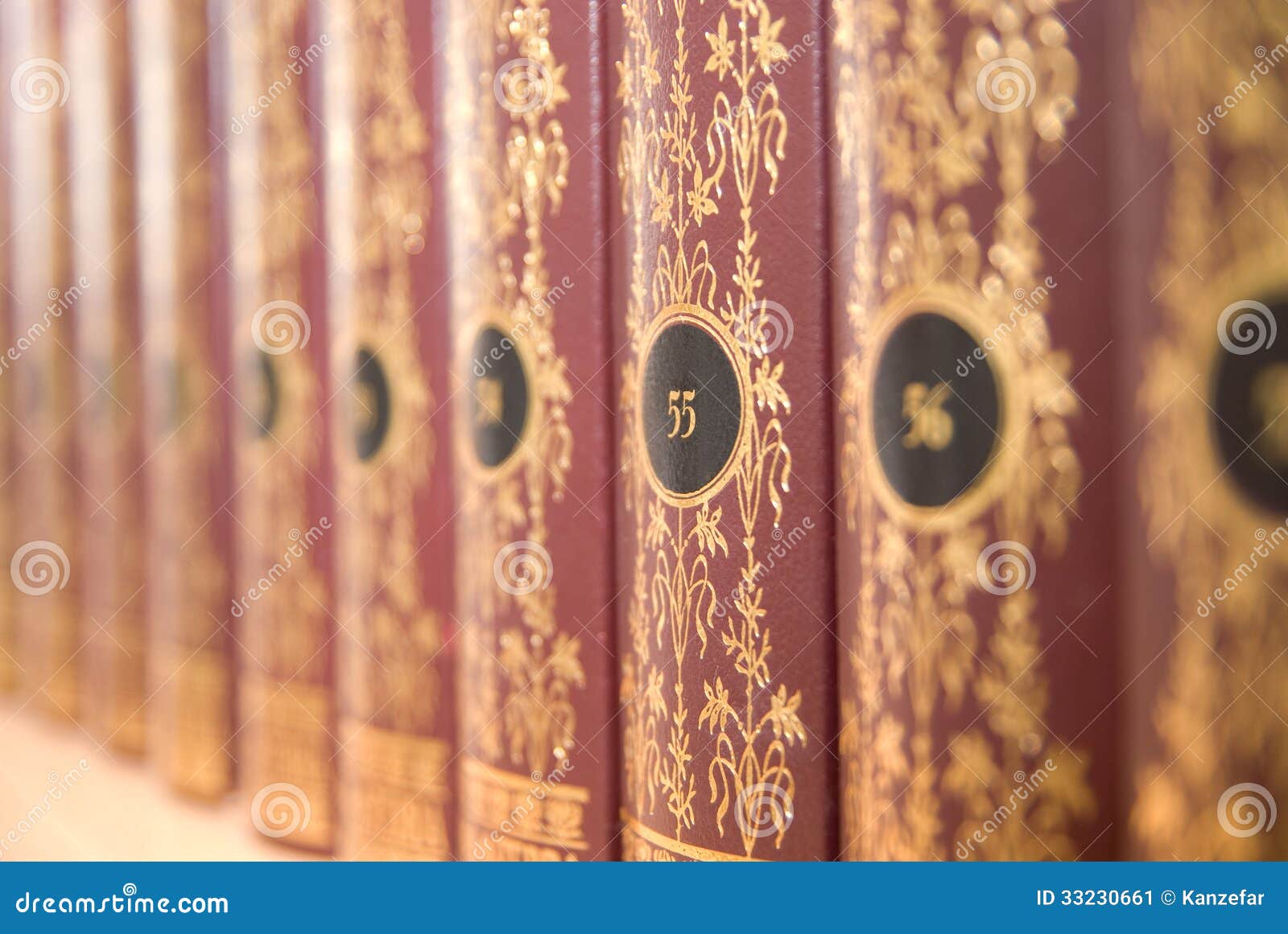 Books on a Shelf in the Library Collection of Works in the Series ...