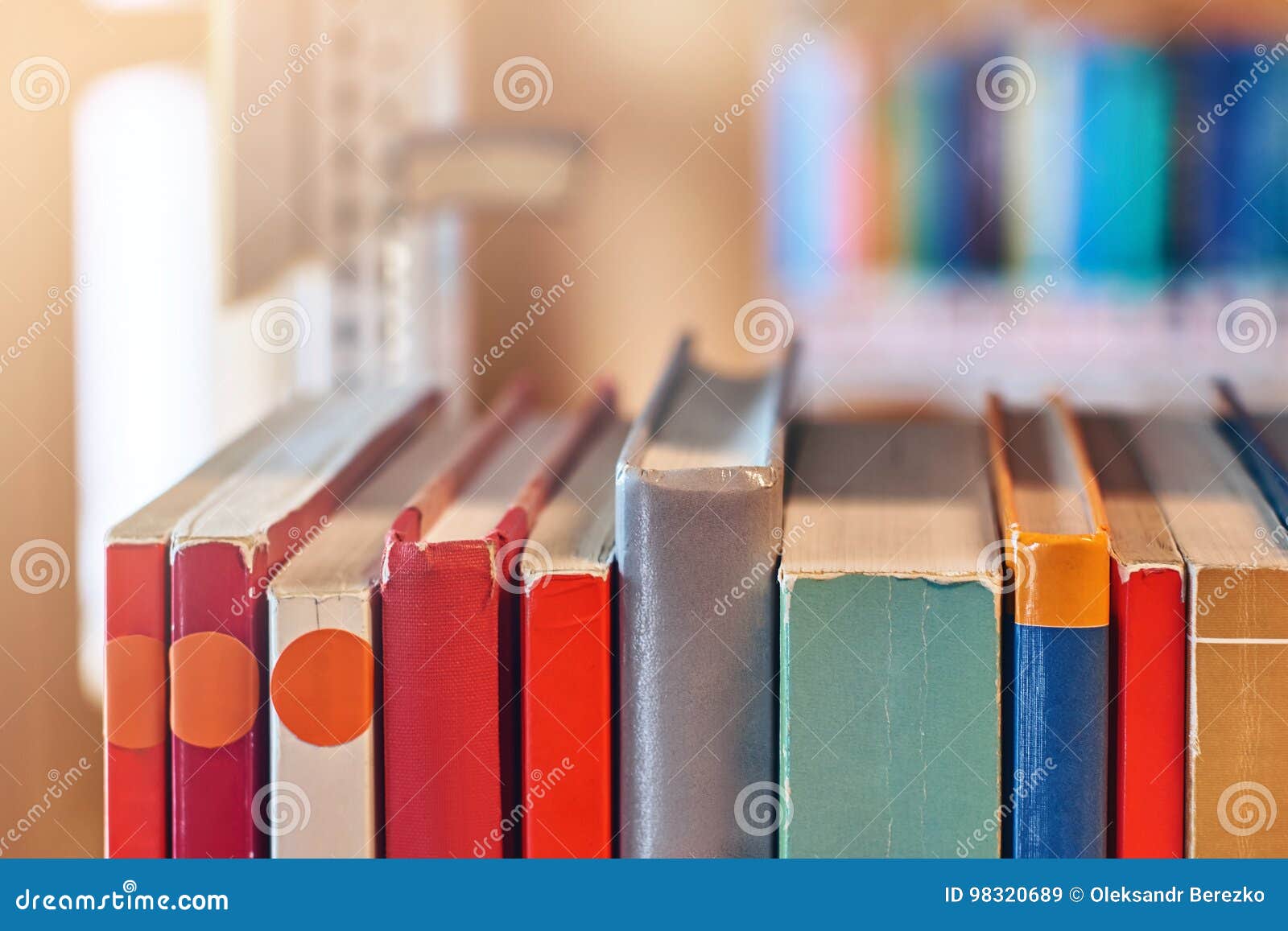 Books on a Shelf in the Library Stock Image - Image of business ...