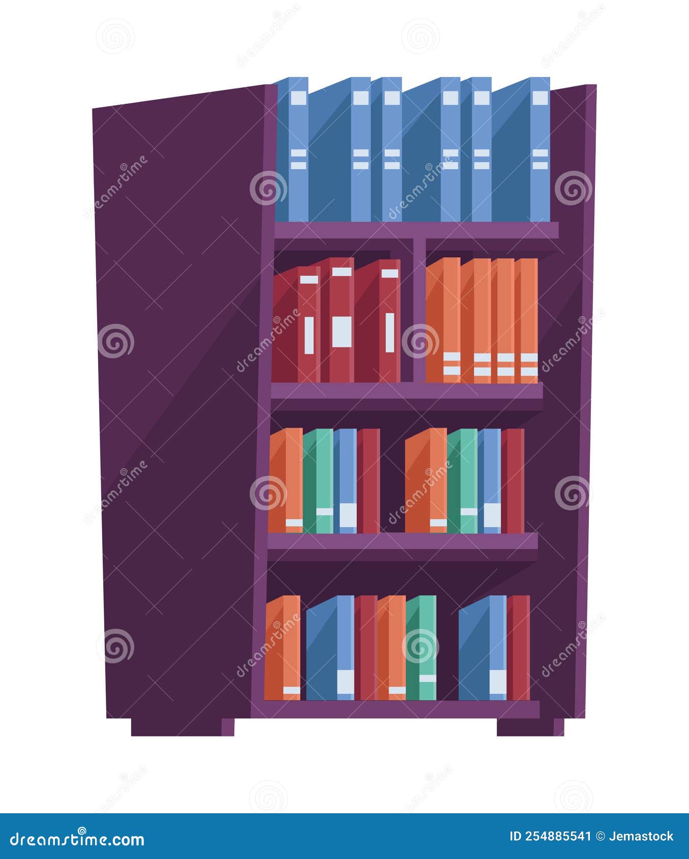 Books in shelf library stock vector. Illustration of store - 254885541