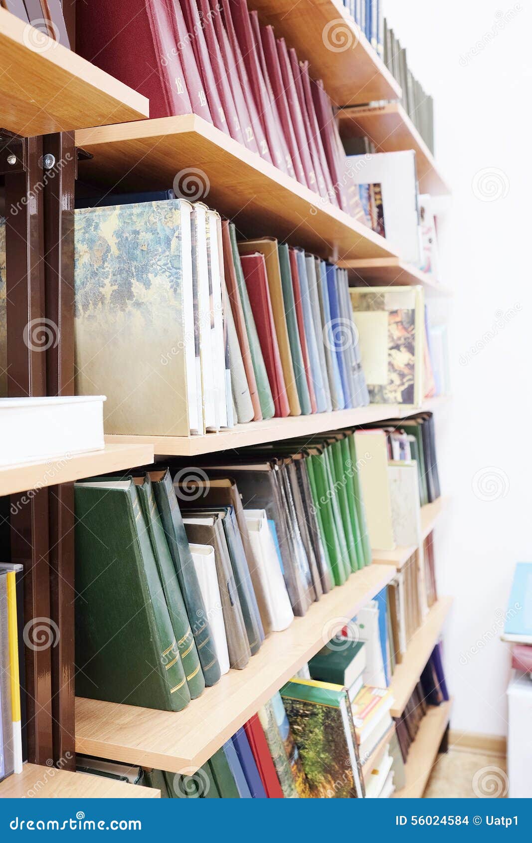 Books on a Shelves in a Library Stock Photo - Image of interior ...