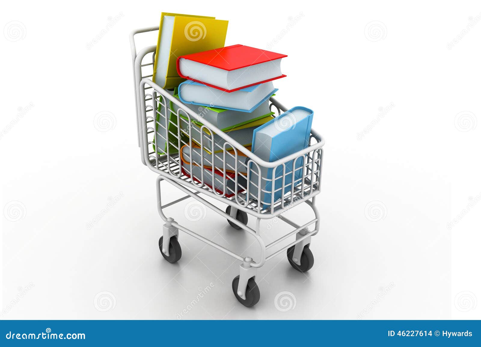 Books in a Shopping Trolley Stock Illustration - Illustration of ...