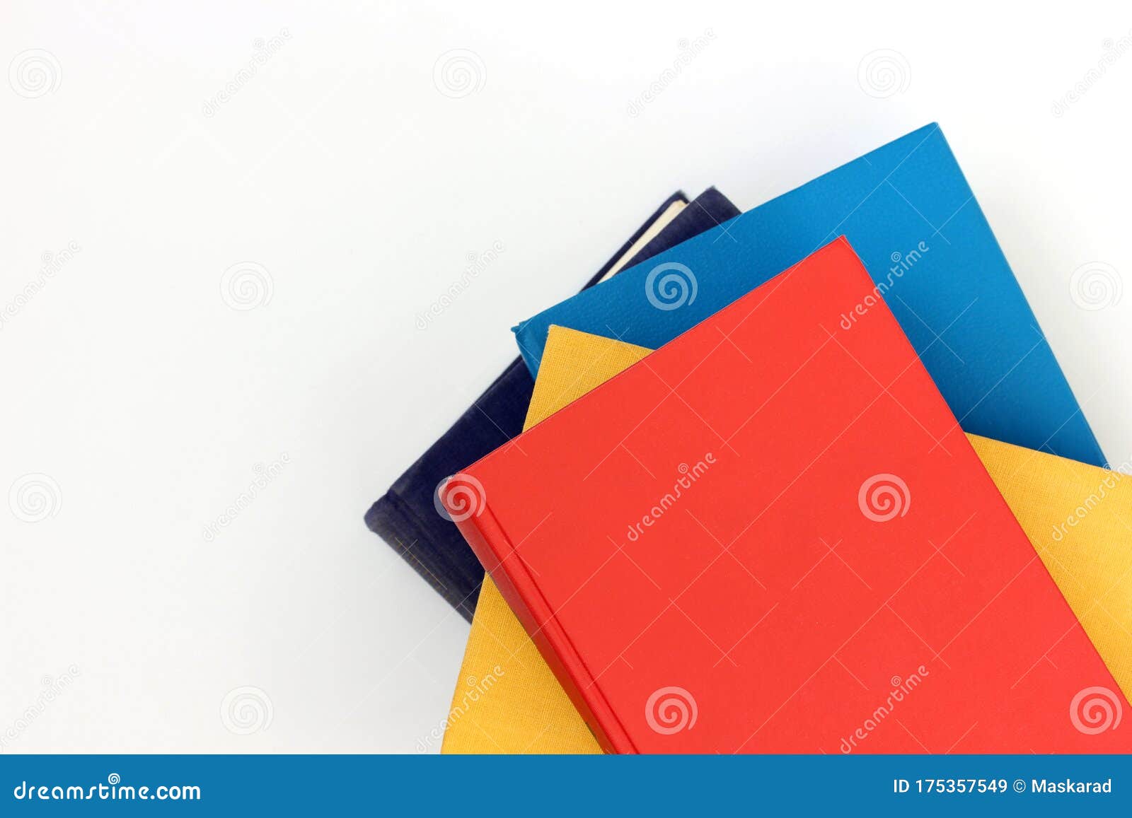 Books in Solid Color Covers, Top View Stock Image - Image of empty ...