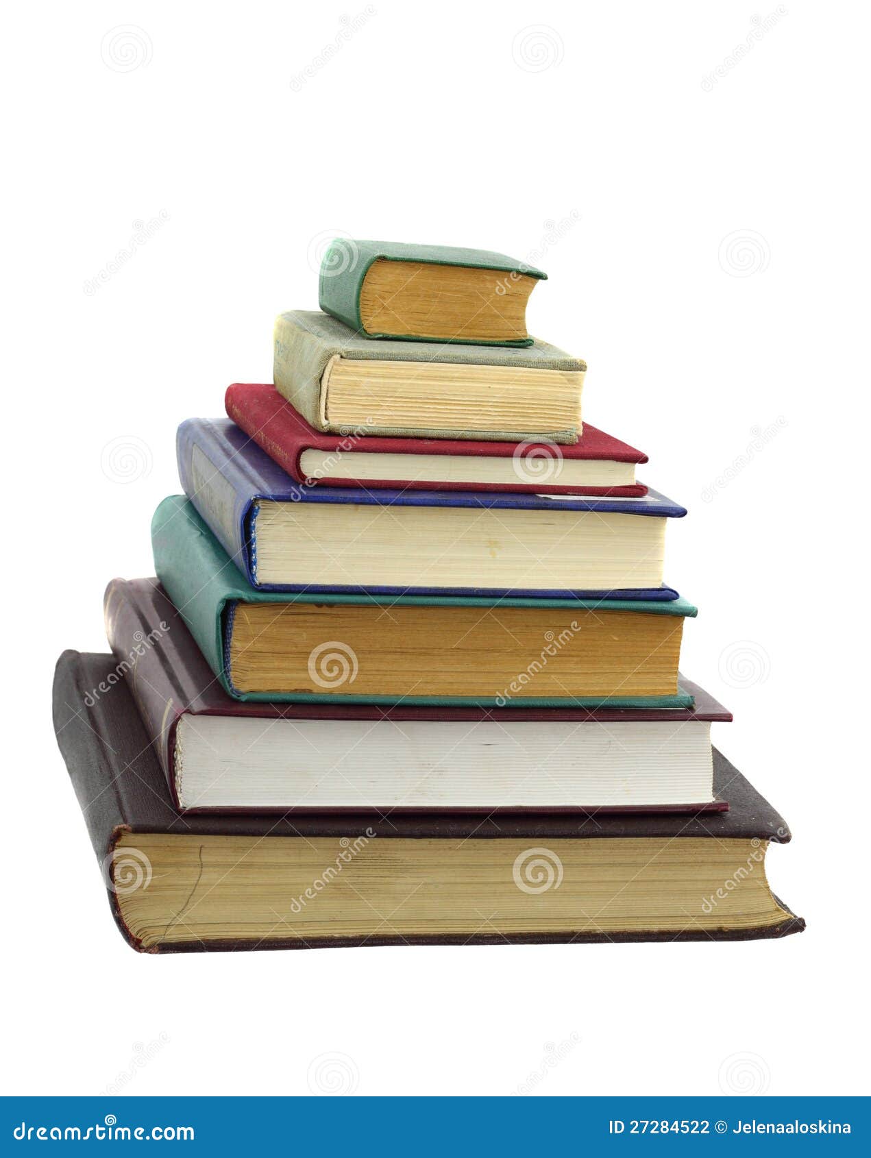 Books in stack stock photo. Image of isolated, library - 27284522