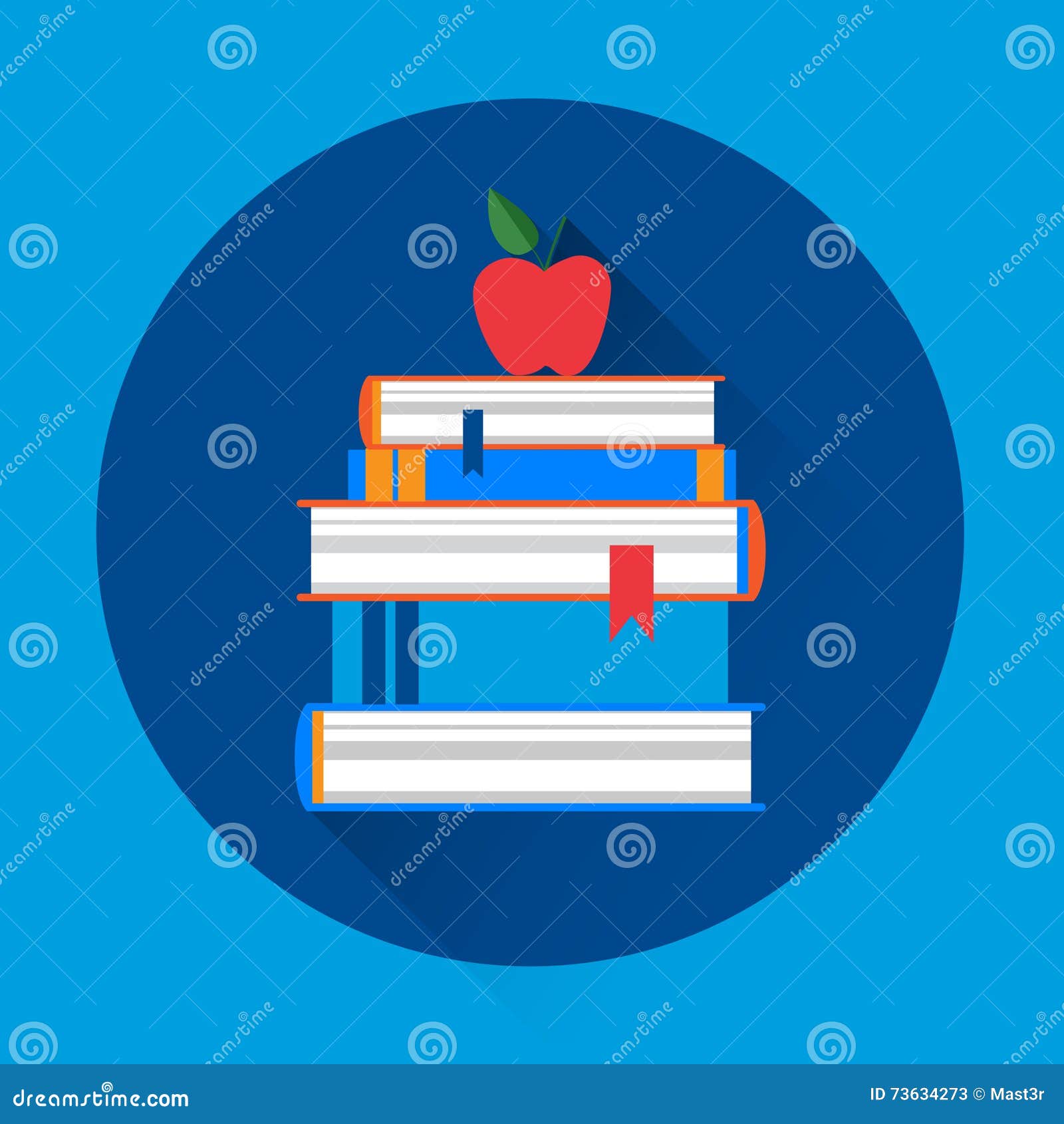 Books Stack Colorful Icon stock vector. Illustration of apple - 73634273