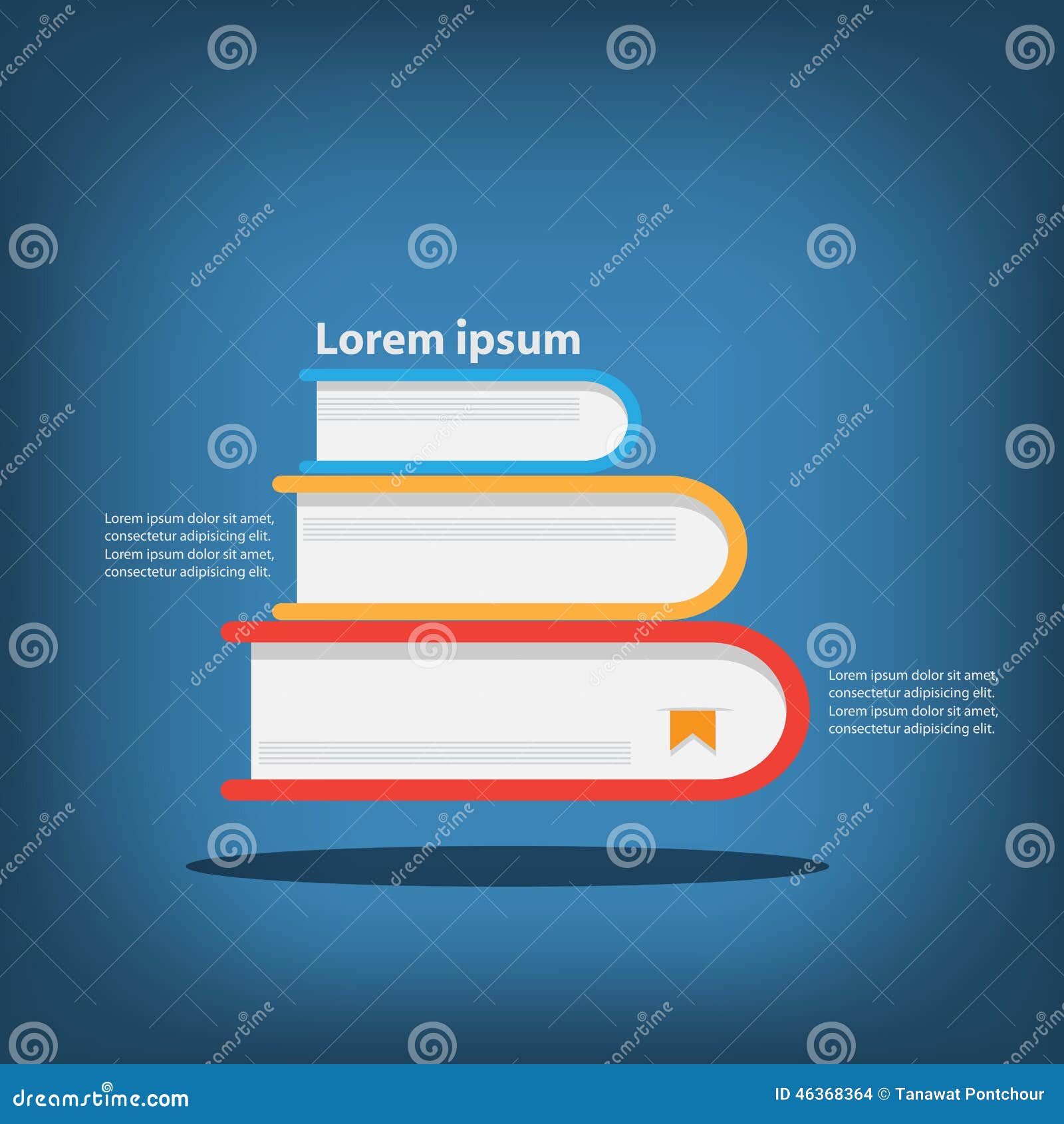 Books Stack,Colorful Vector Design Stock Vector - Illustration of ...