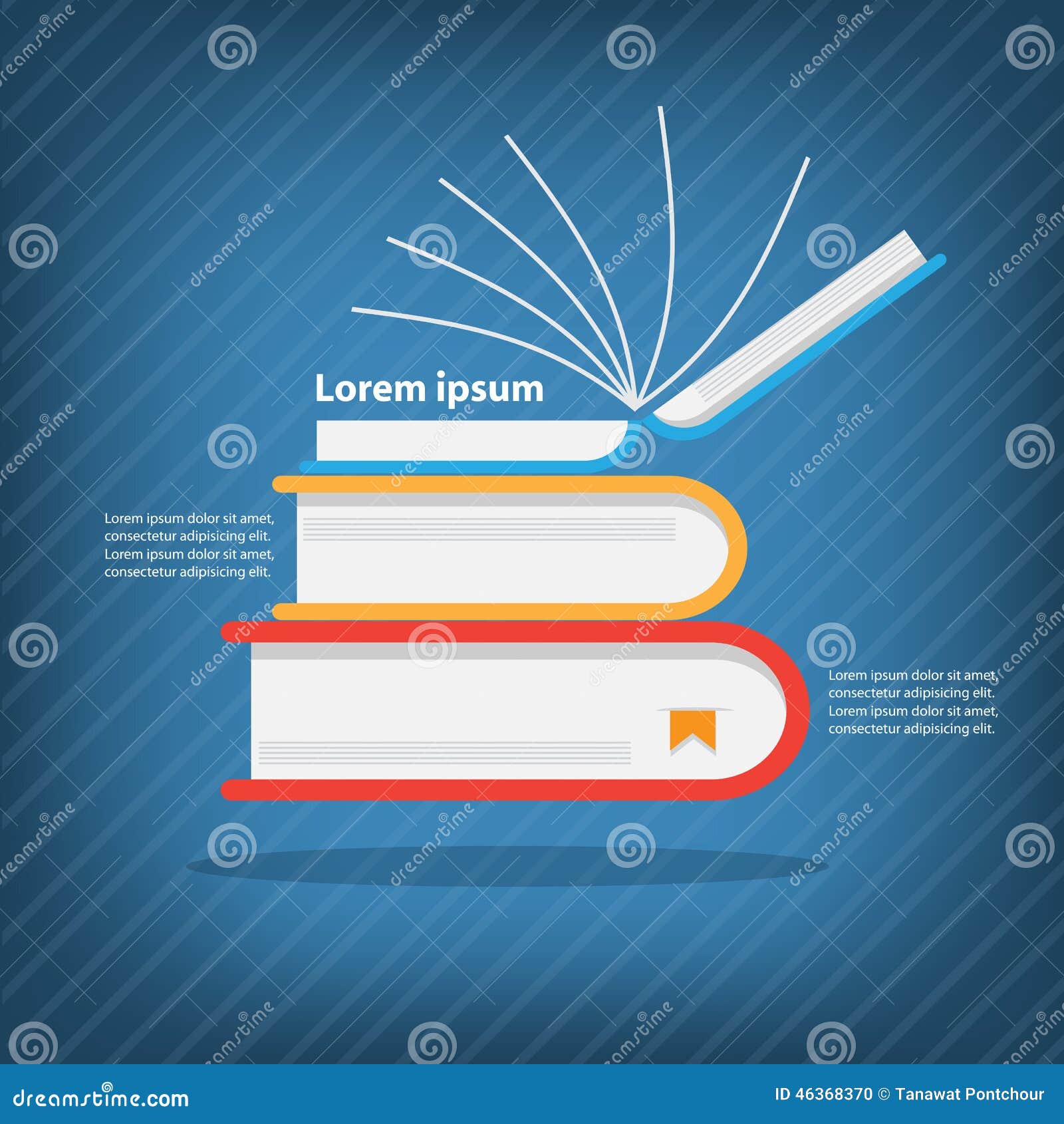 Books Stack,Colorful Vector Design Stock Vector - Illustration of ...