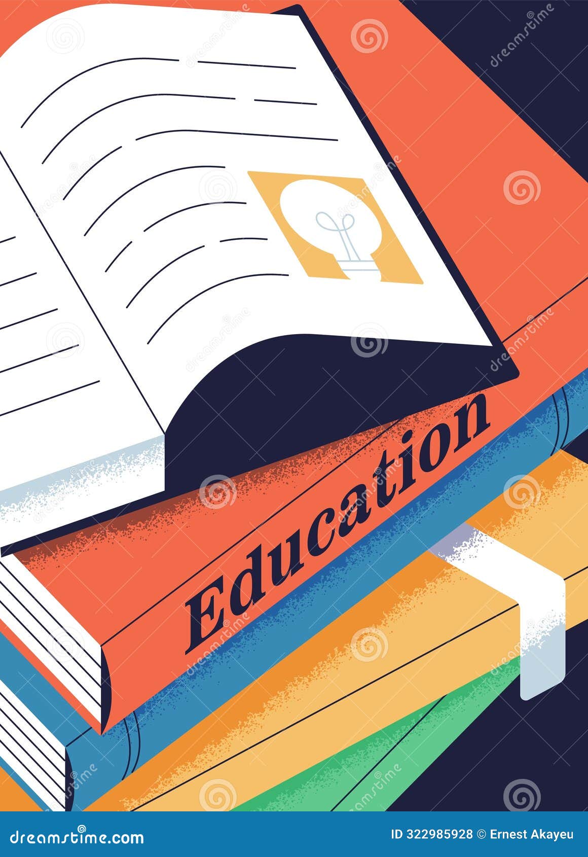 Books Stack For Education And Knowledge, Poster Design. Reading And ...