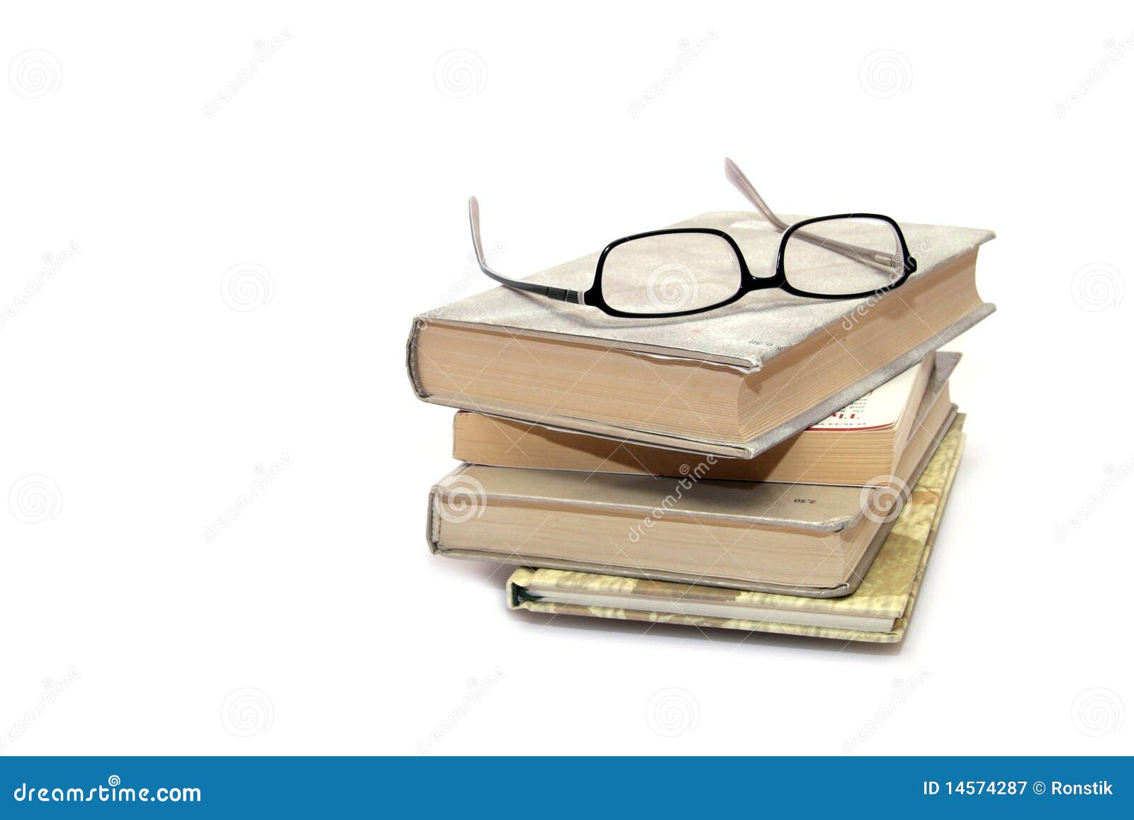 Books Stack with Eyeglasses Stock Image - Image of background, book ...