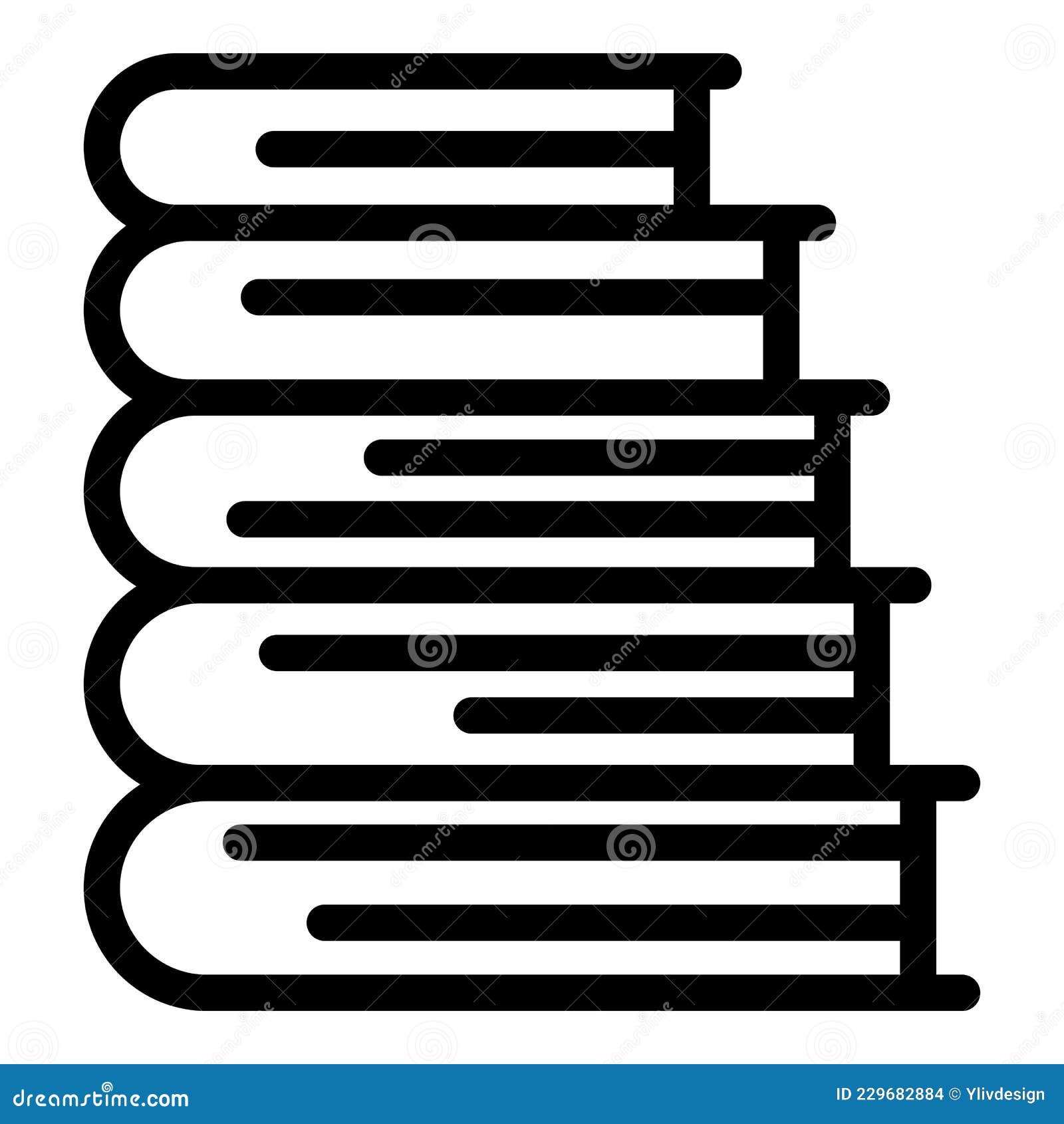 Books Stack Icon Outline Vector. Pile Textbook Stock Vector ...