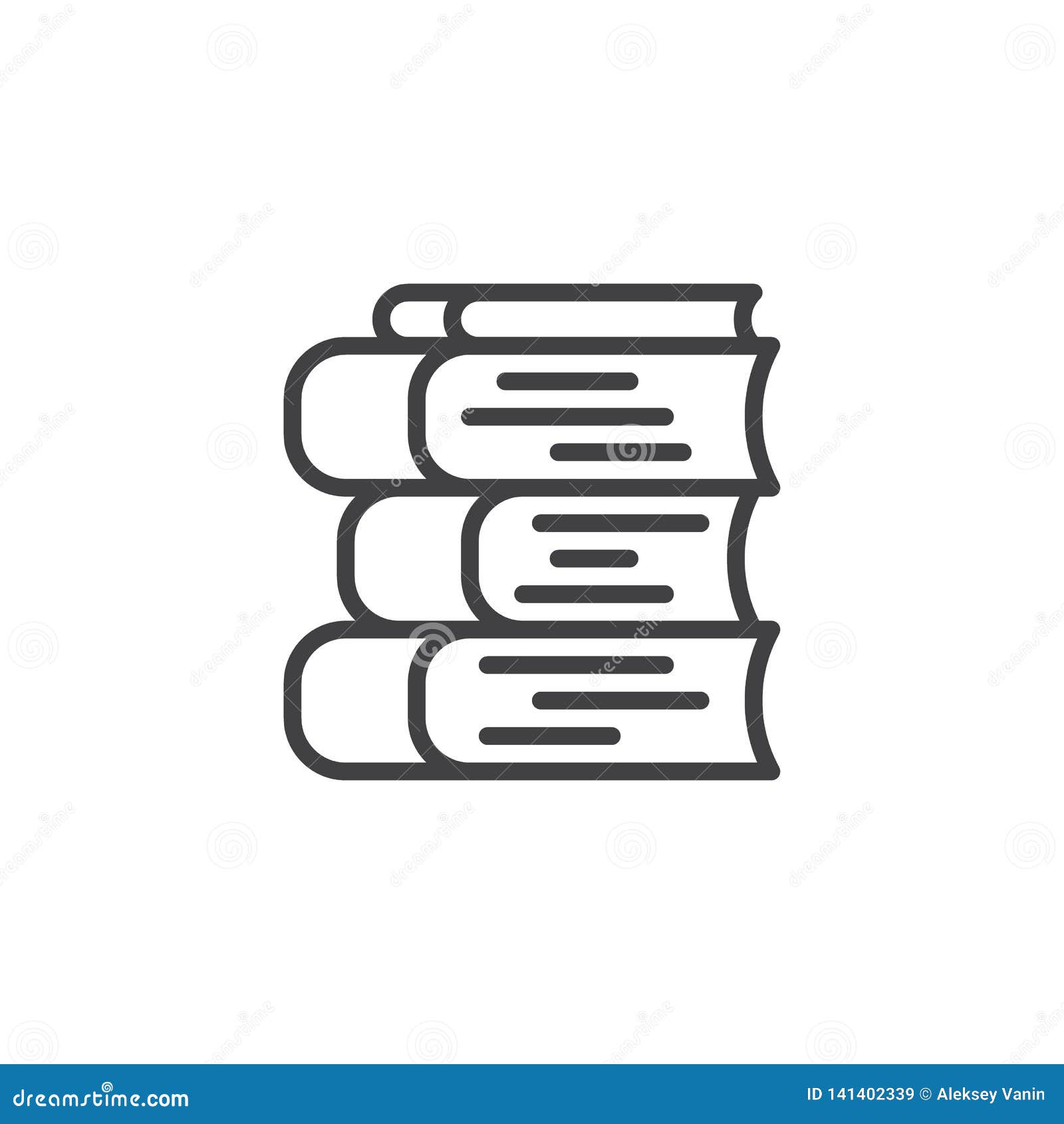 Books stack line icon stock vector. Illustration of book - 141402339