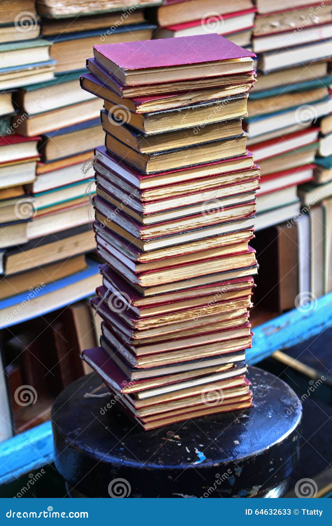 Books stack stock image. Image of stack, books, retro - 64632633