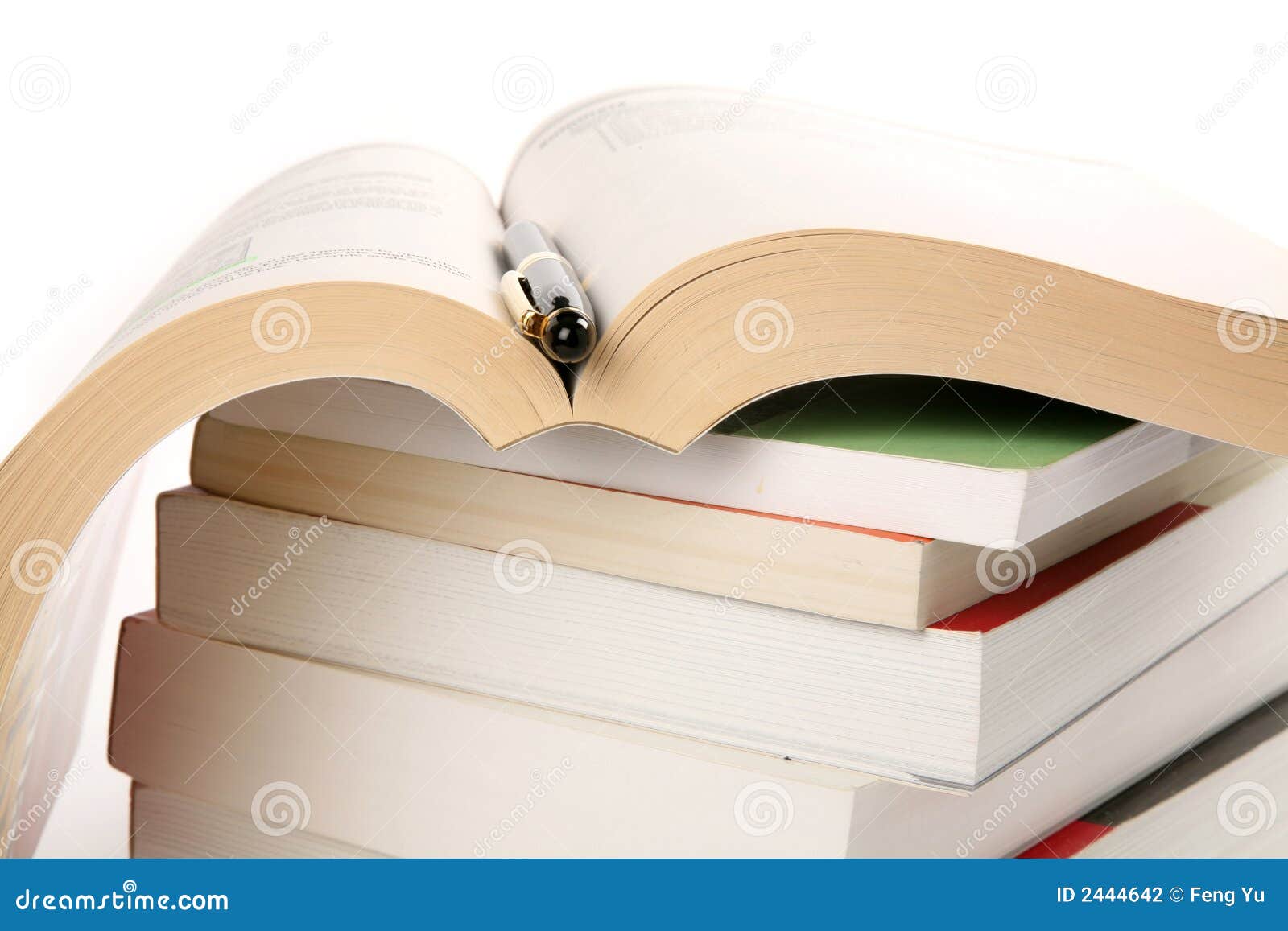 Books Stack and pen stock photo. Image of open, volume - 2444642