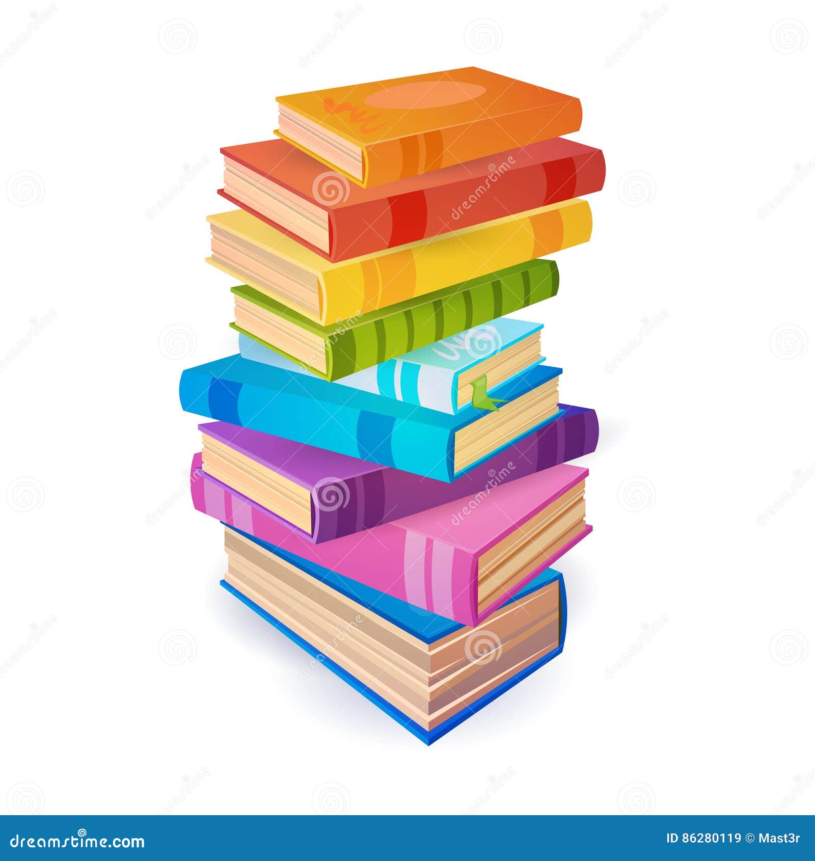 Books Stack School Education Concept Stock Vector - Illustration of ...