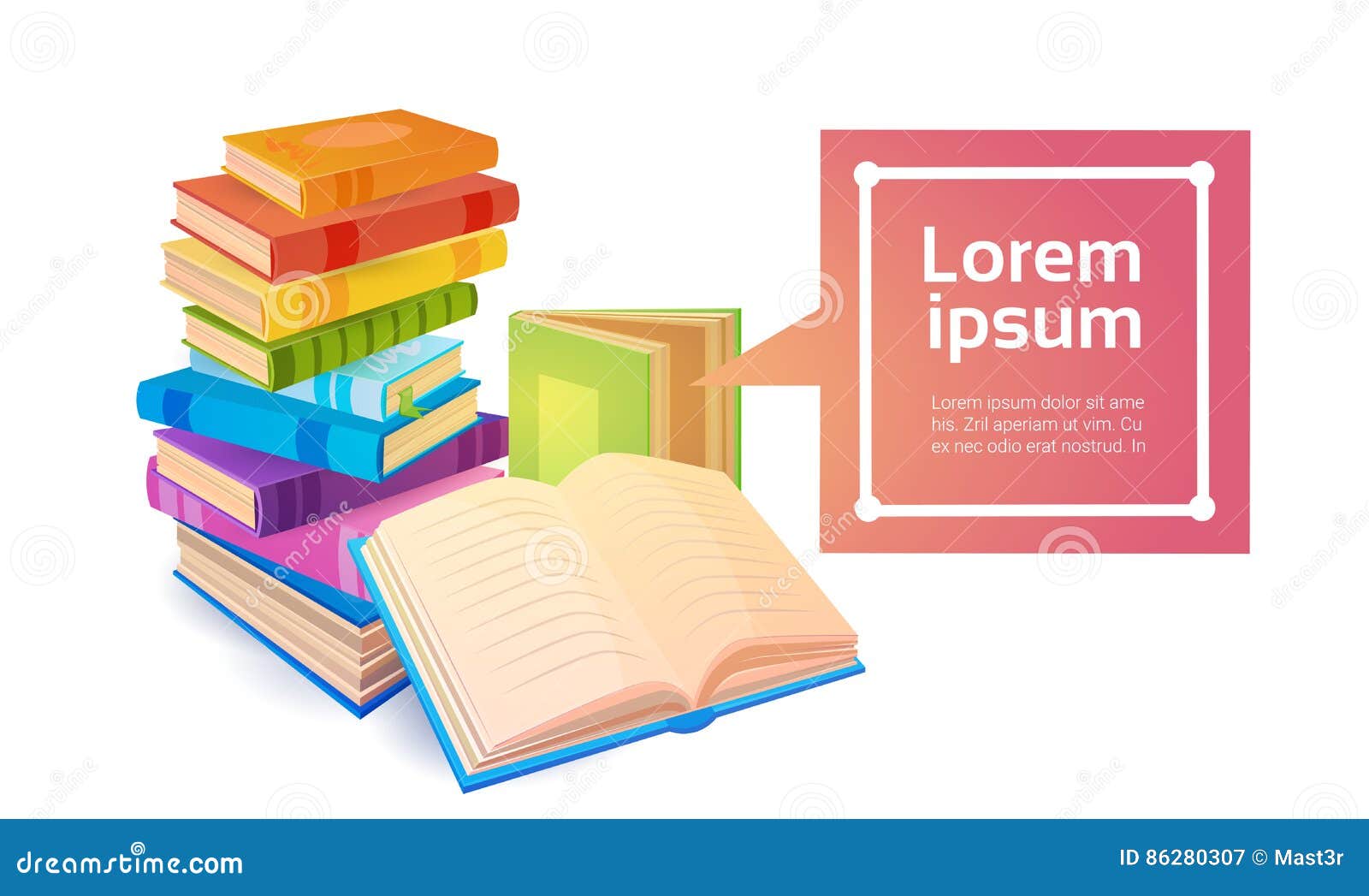 Books Stack School Education Concept Stock Vector - Illustration of ...