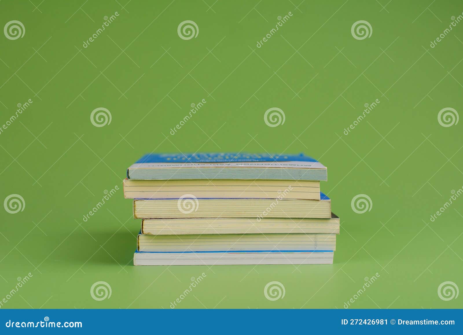 Books. Stack of Books Stacked on Light Green Background. Reading ...