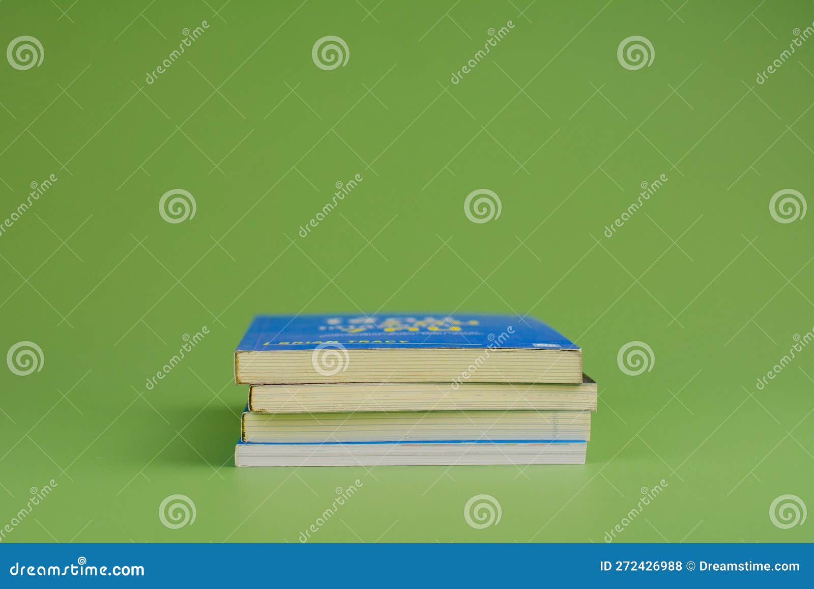 Books. Stack of Books Stacked on Light Green Background. Reading ...