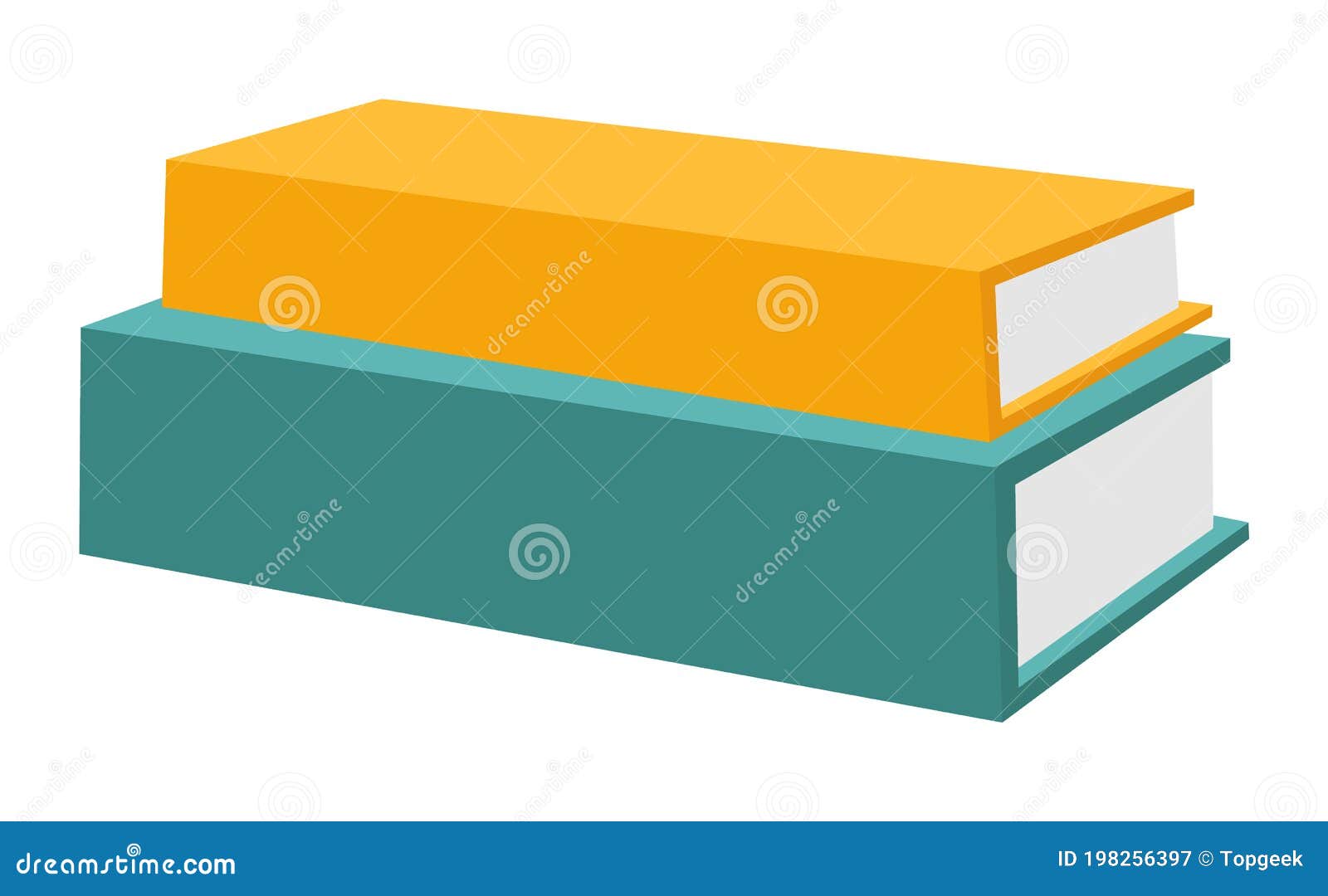 Books Stack Vector Illustration. Horizontal Stack of Colored Books ...