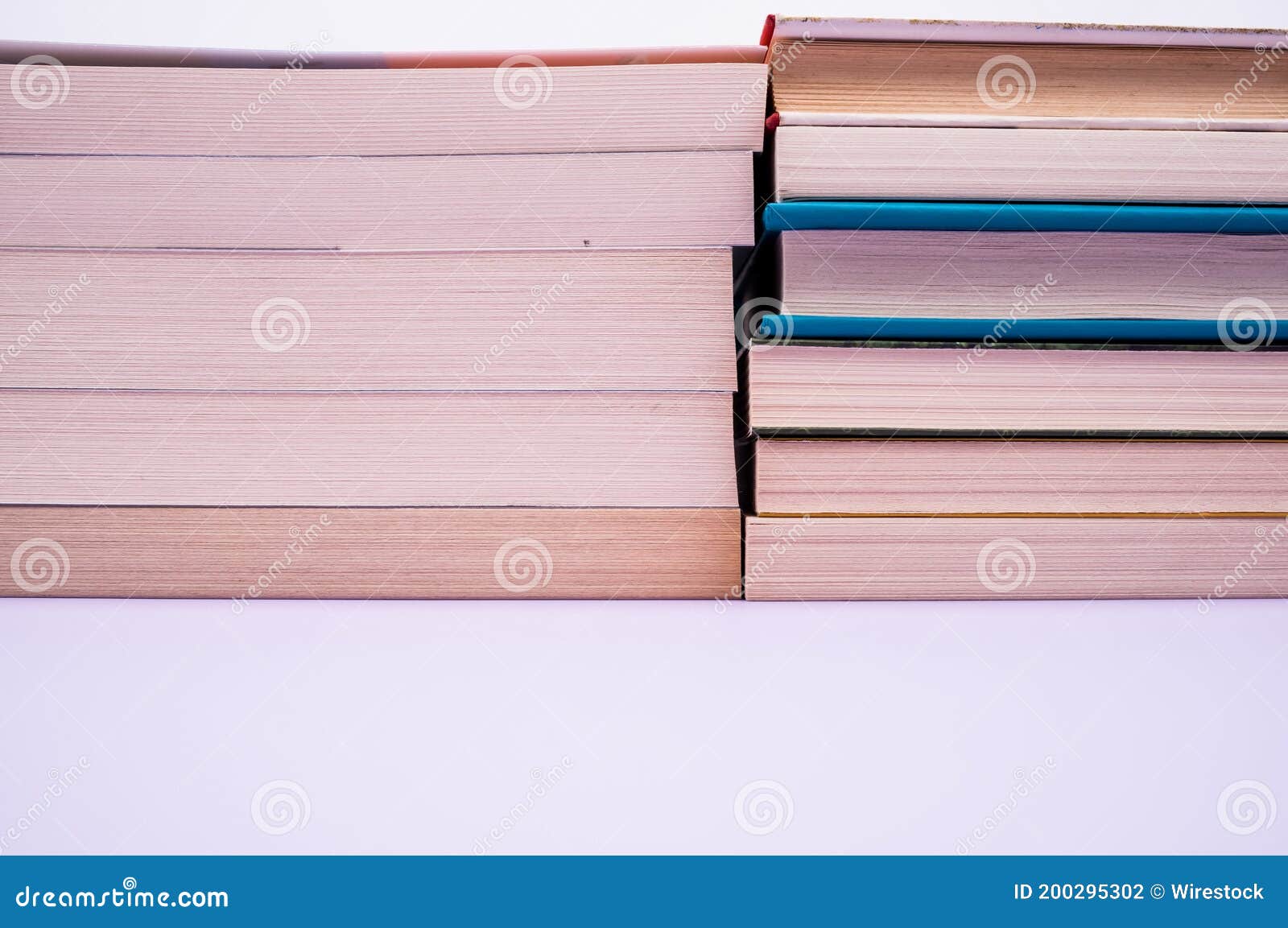 Books Stacked on Top of Each Other Stock Photo - Image of notebook ...