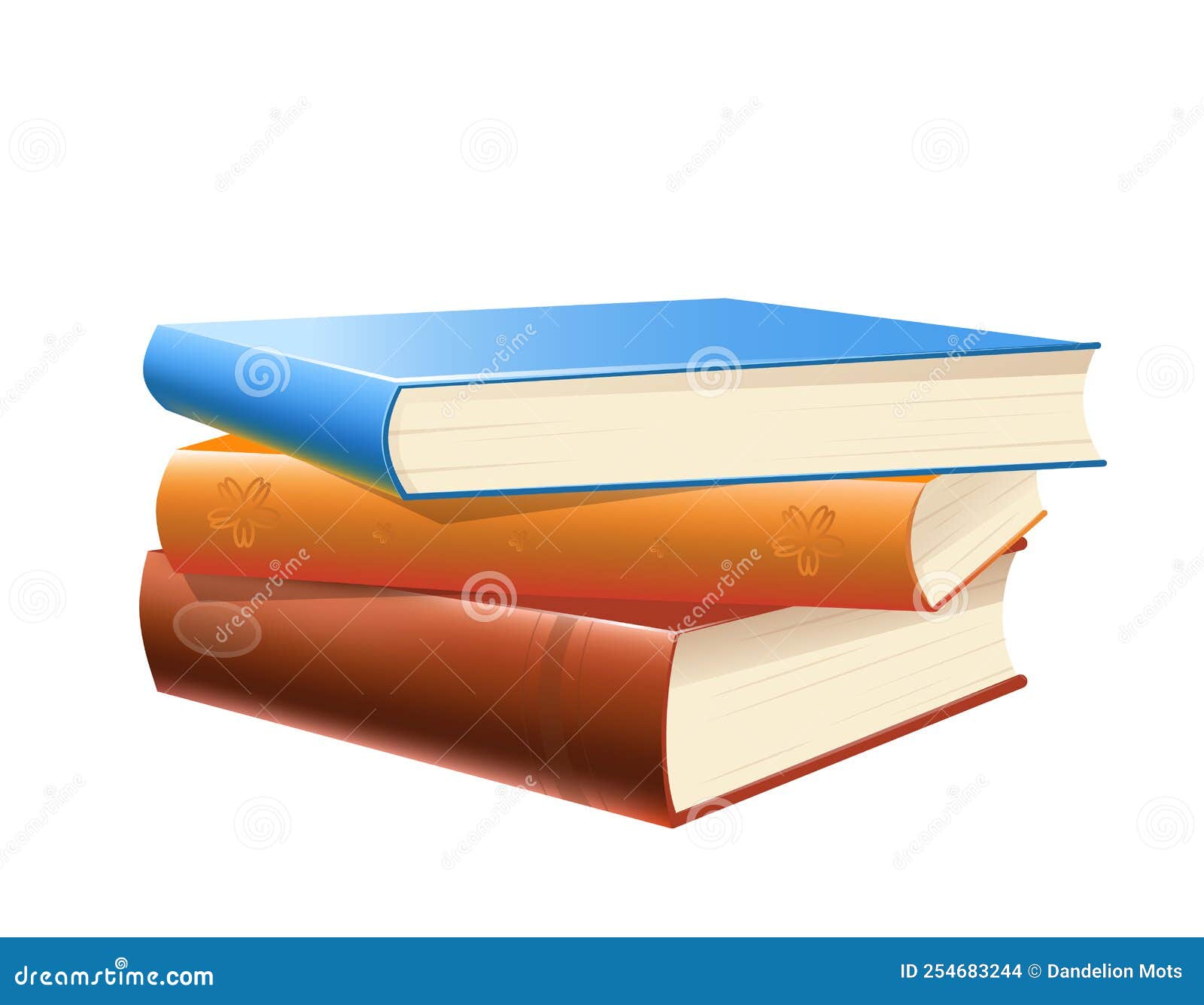 Book Stack Isolated on White Background. Vector Illustration. Stock ...
