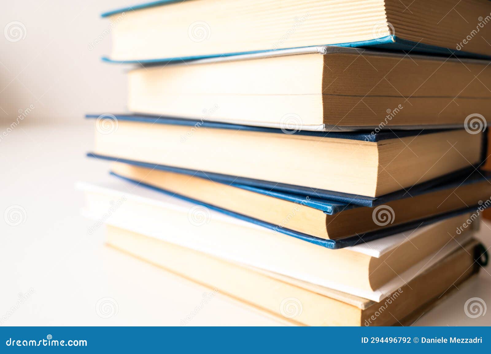 Books Stacked on Top of Each Other. Stock Photo - Image of exam ...