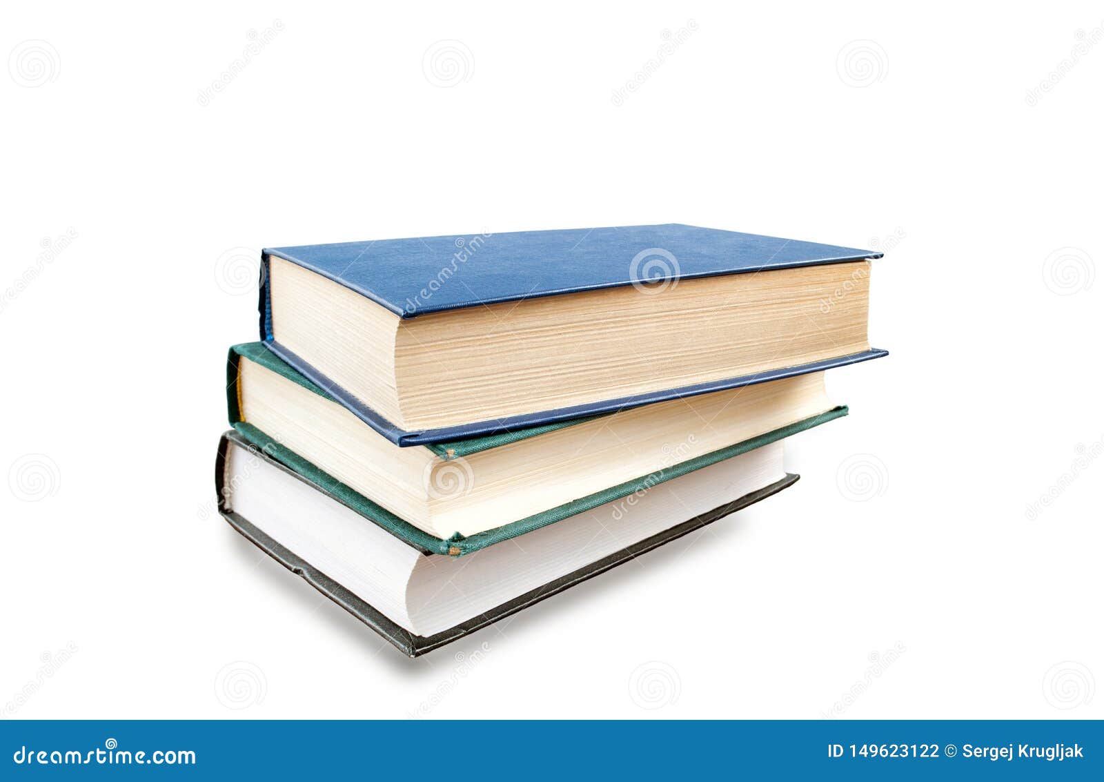 Books Stacked Up Vertically Isolated on White. Education Concept. Stock ...