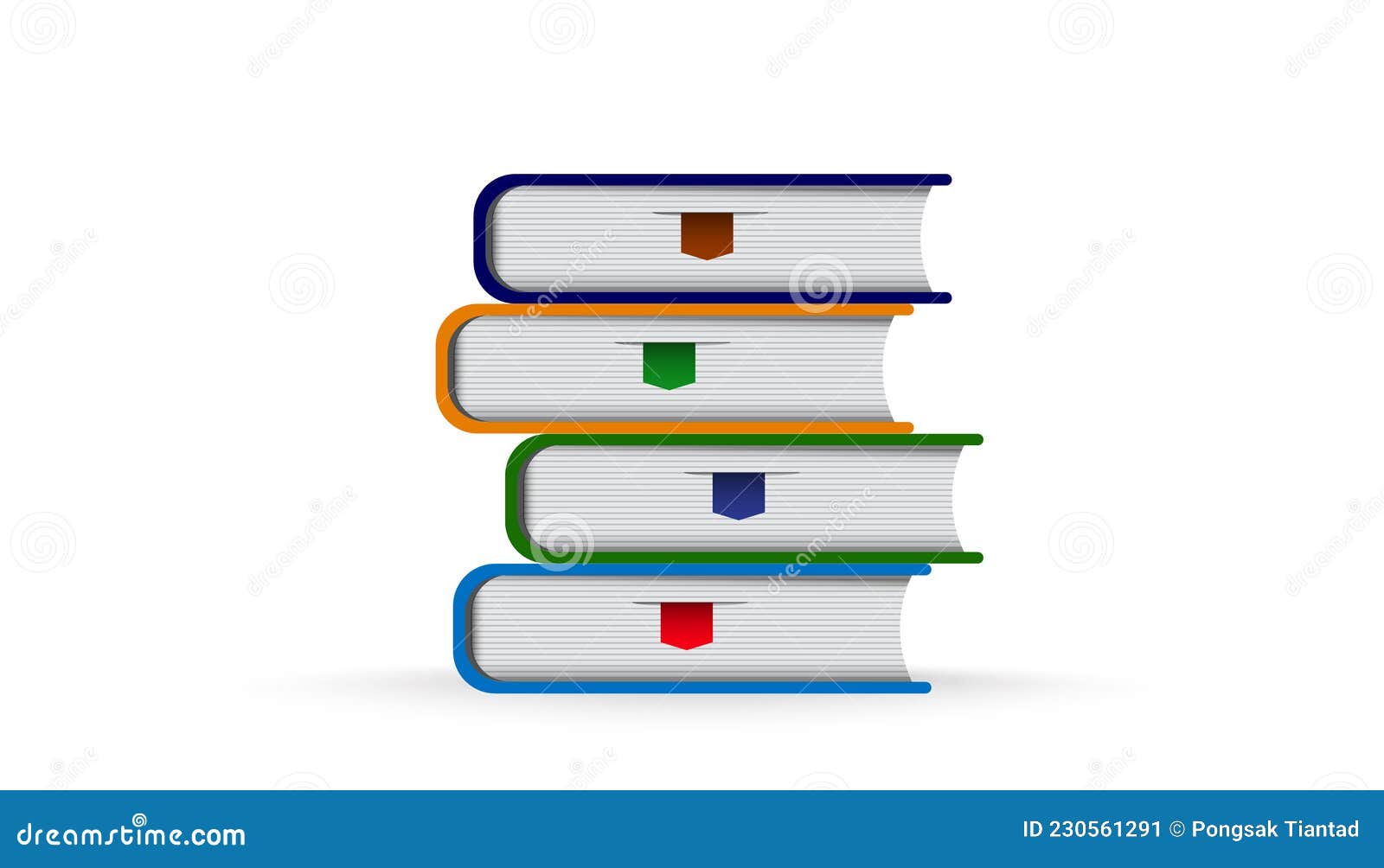Books Stacked Vector Illustration on White Background Stock Vector ...