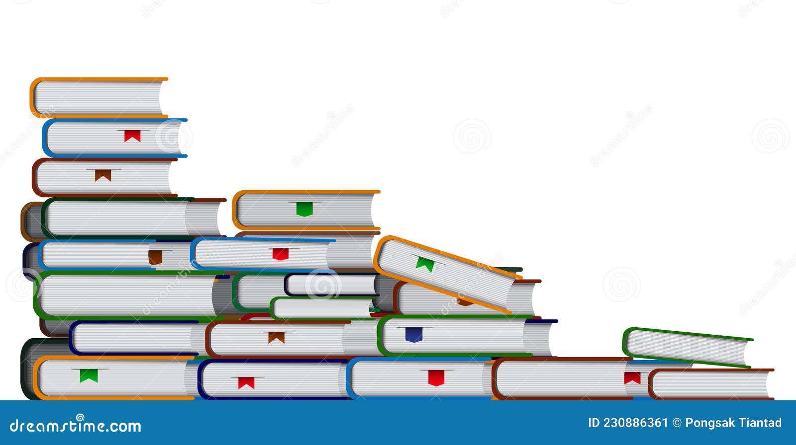 Books Stacked Vector Illustration on White Background Stock Vector ...