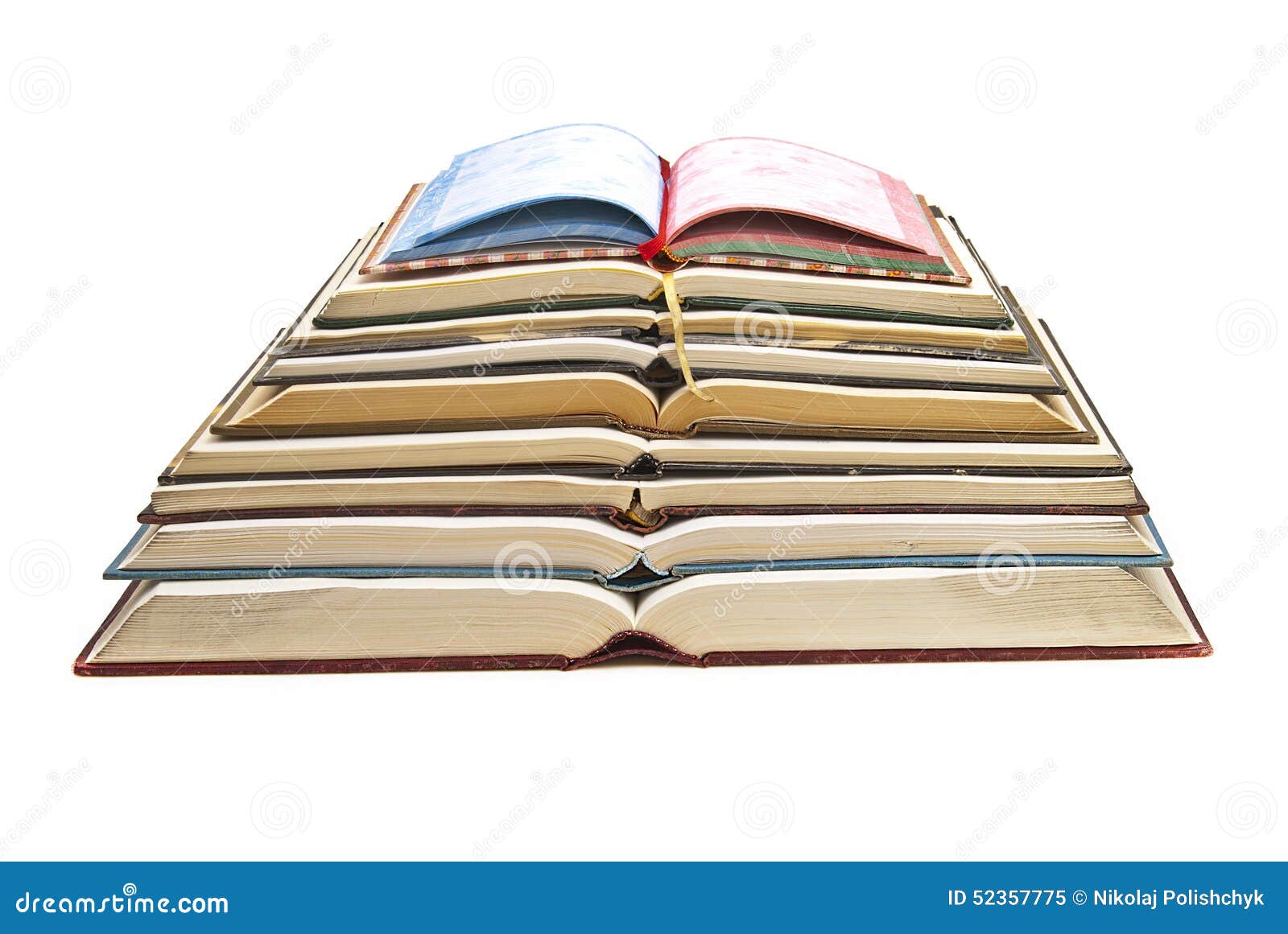 Books Stacked on White Background. Stock Image - Image of collection ...