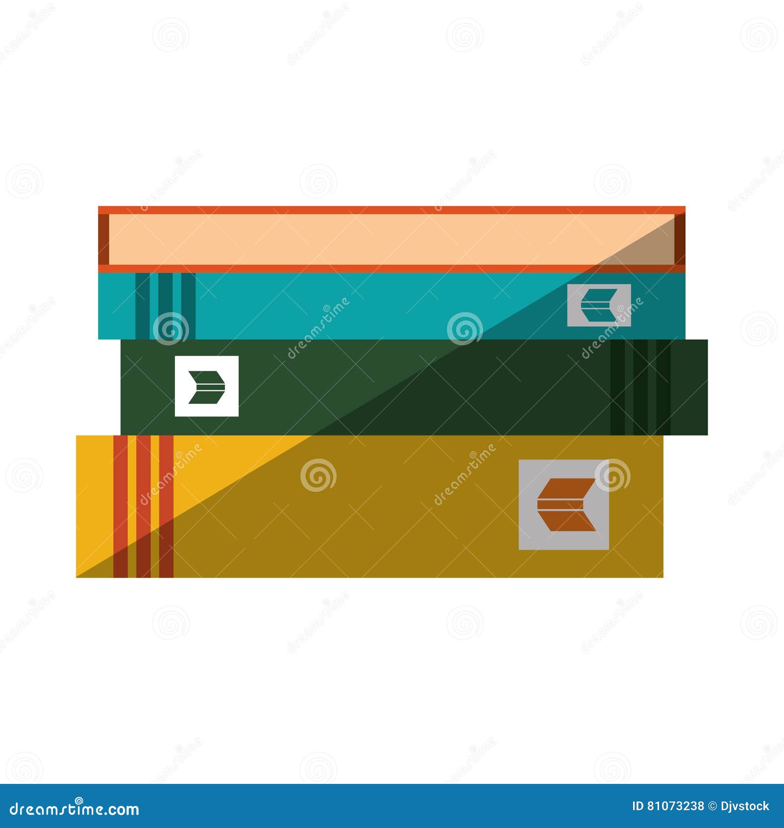 Books Staked with Shadow Design Stock Vector - Illustration of document ...