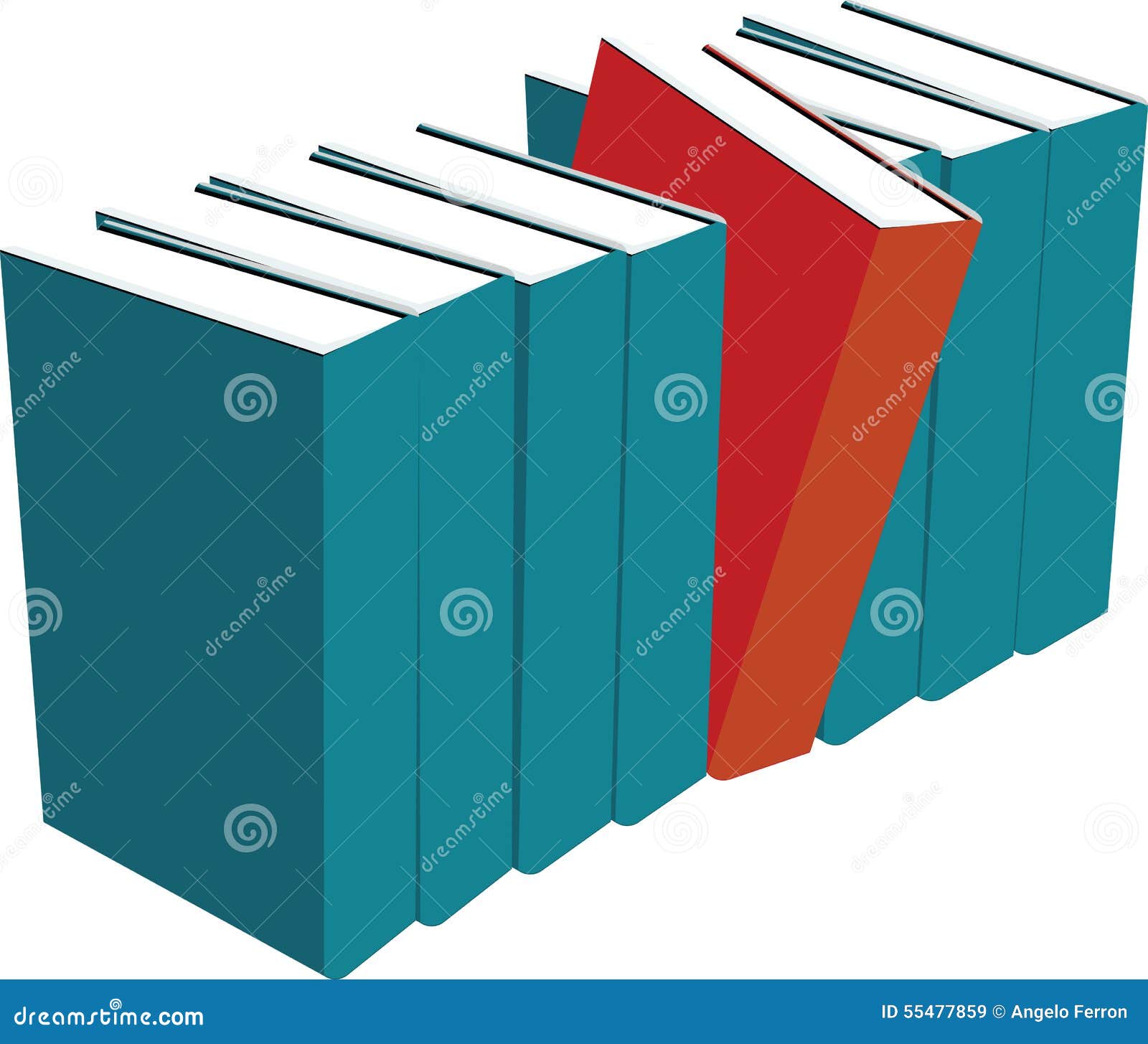 Books standing one red stock vector. Illustration of foreign - 55477859