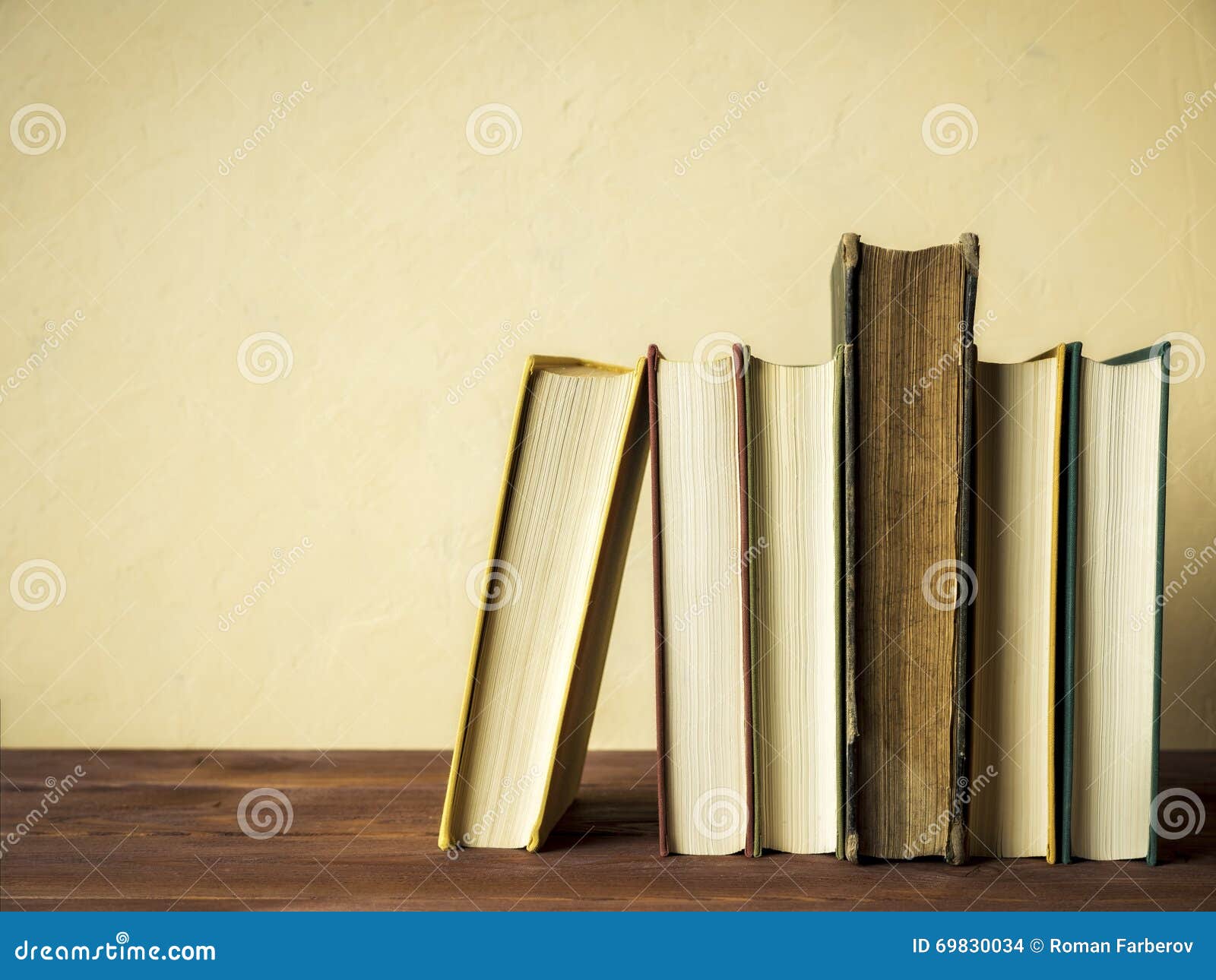 Books Standing on the Table Stock Photo - Image of pile, education ...