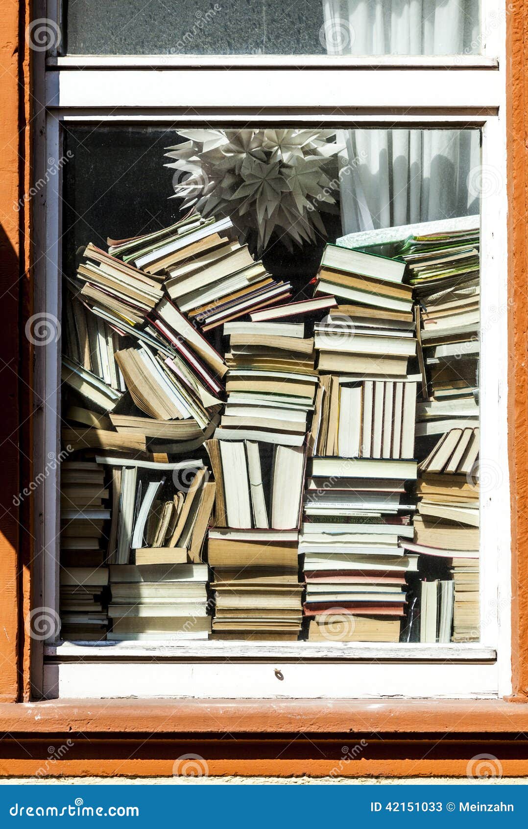 Books Stapled in Front of a Window Stock Image - Image of sunshine ...