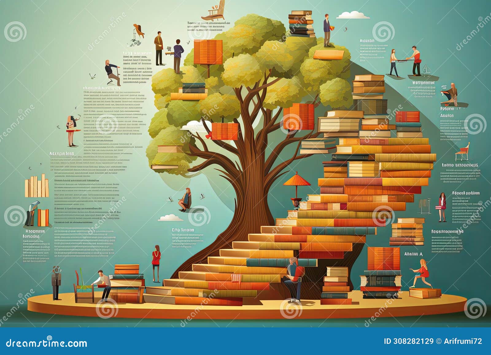 Books Step Education Infographics with Back To School Concept ...
