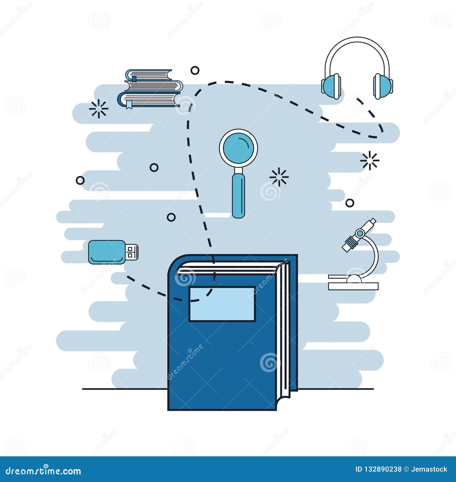 Books studying tools stock vector. Illustration of object - 132890238