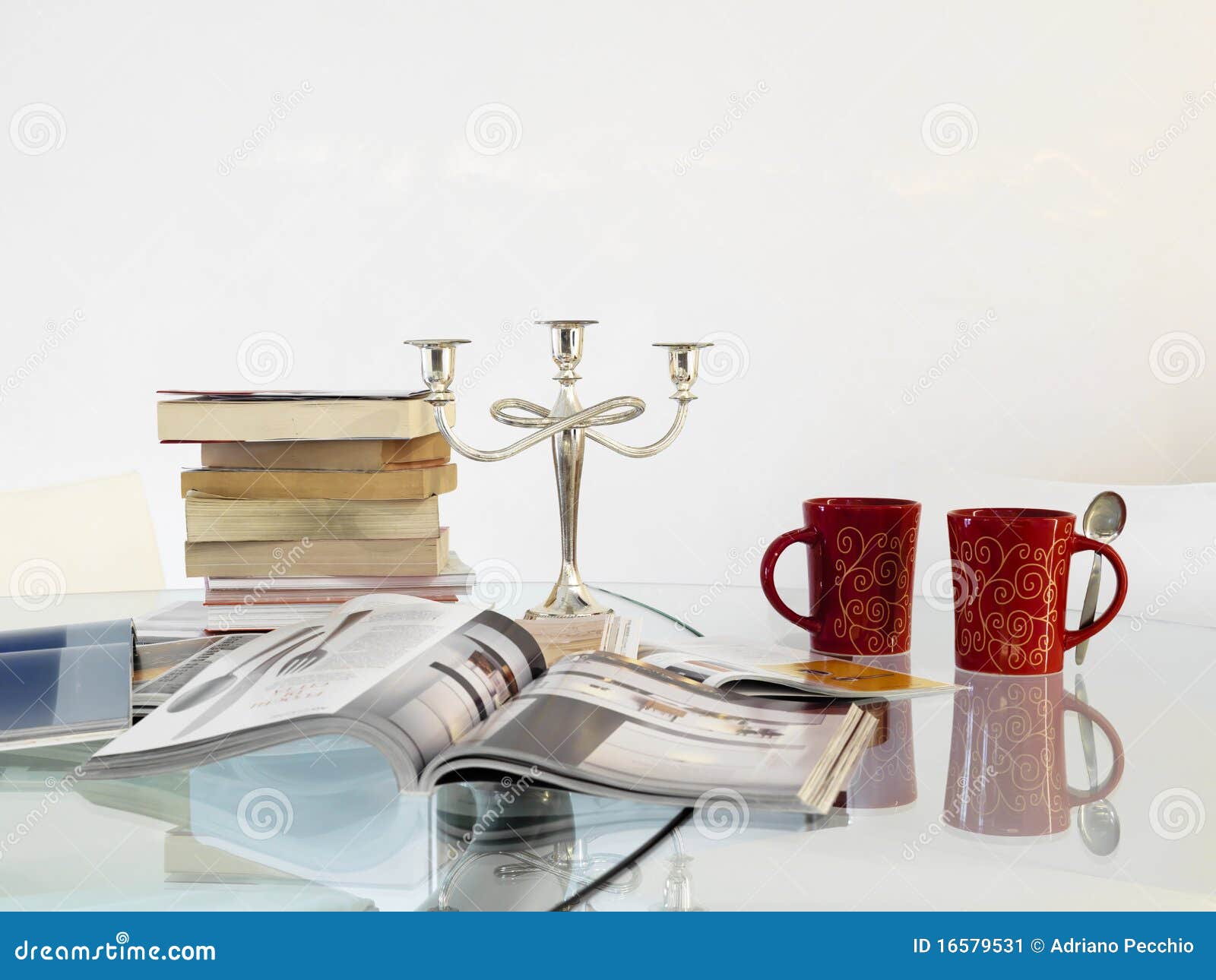 Books on the table stock image. Image of white, still - 16579531