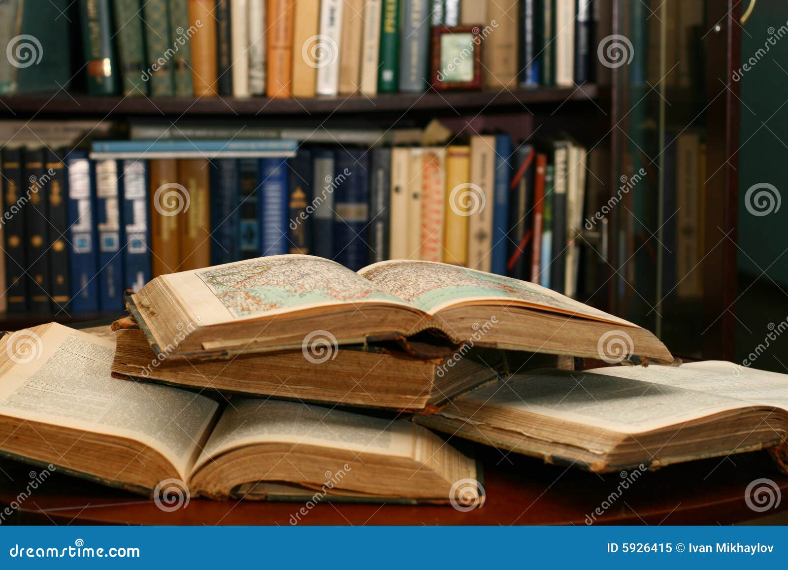 Books on table stock image. Image of retro, document, stack - 5926415