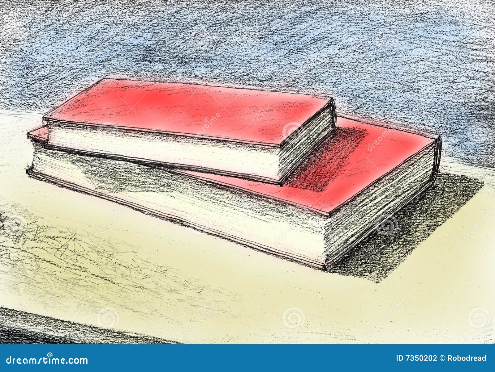 Books on the table stock illustration. Illustration of text - 7350202