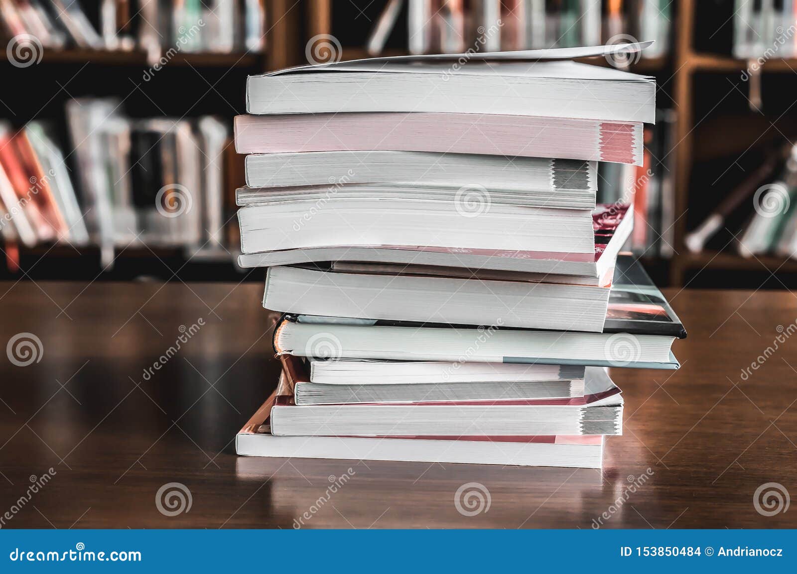 Books on the table stock photo. Image of learning, desk - 153850484