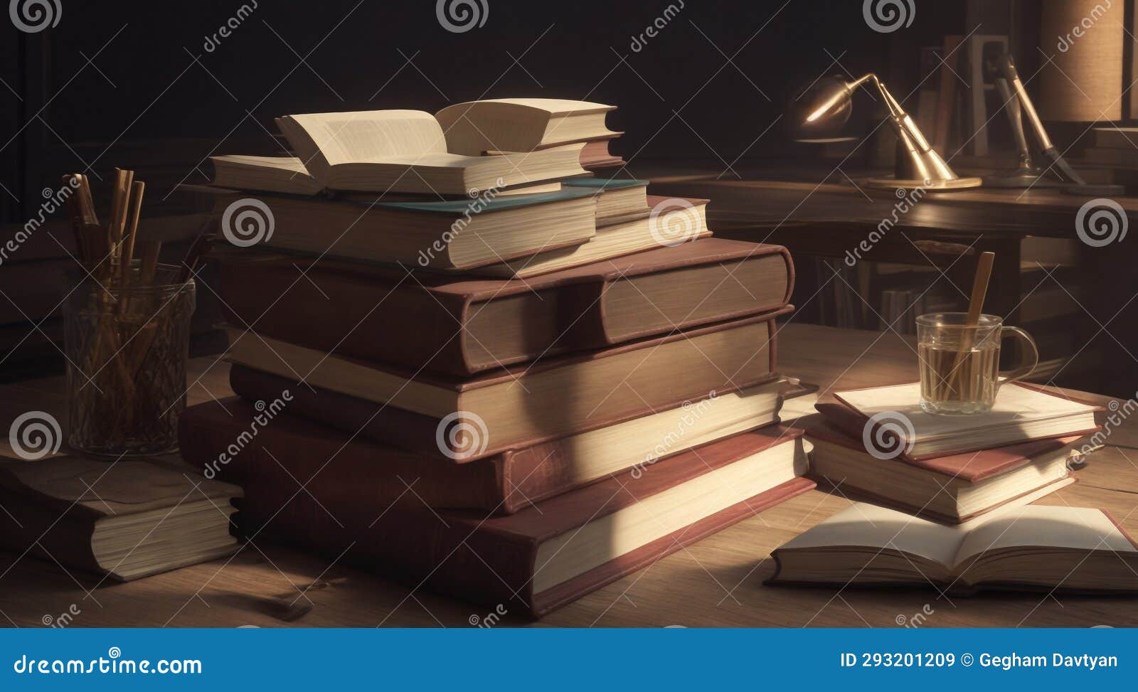 Books on the Table, Books in Library, Abstract Books Background ...