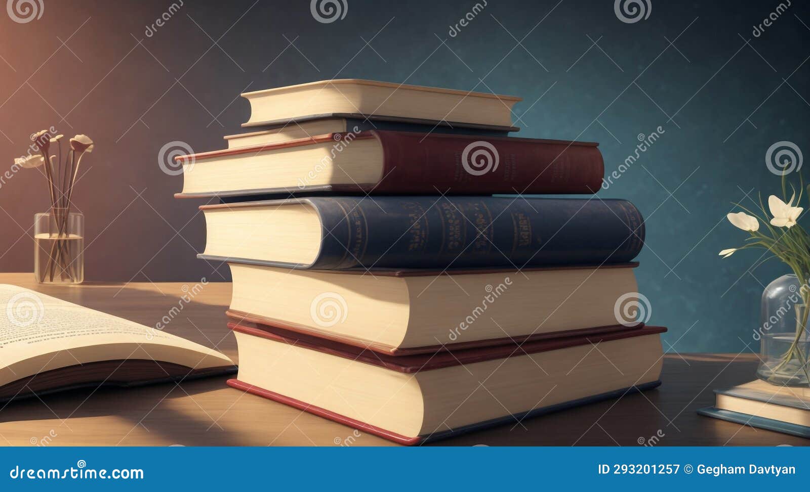 Books on the Table, Books in Library, Abstract Books Background ...