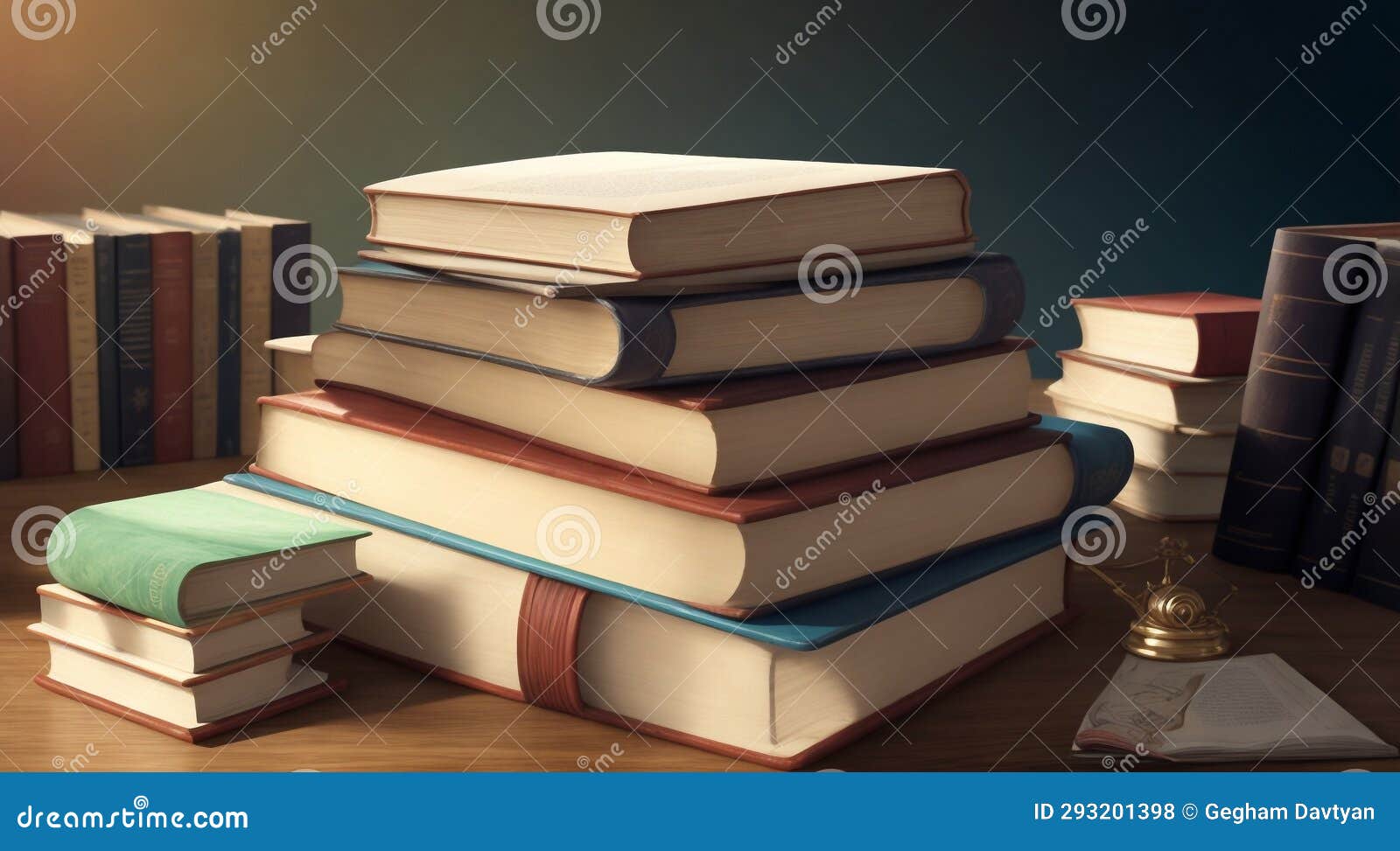 Books on the Table, Books in Library, Abstract Books Background ...