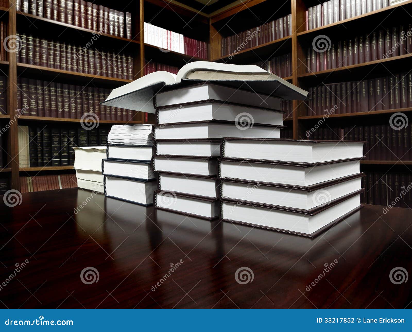 Books on Table in Library stock photo. Image of library - 33217852