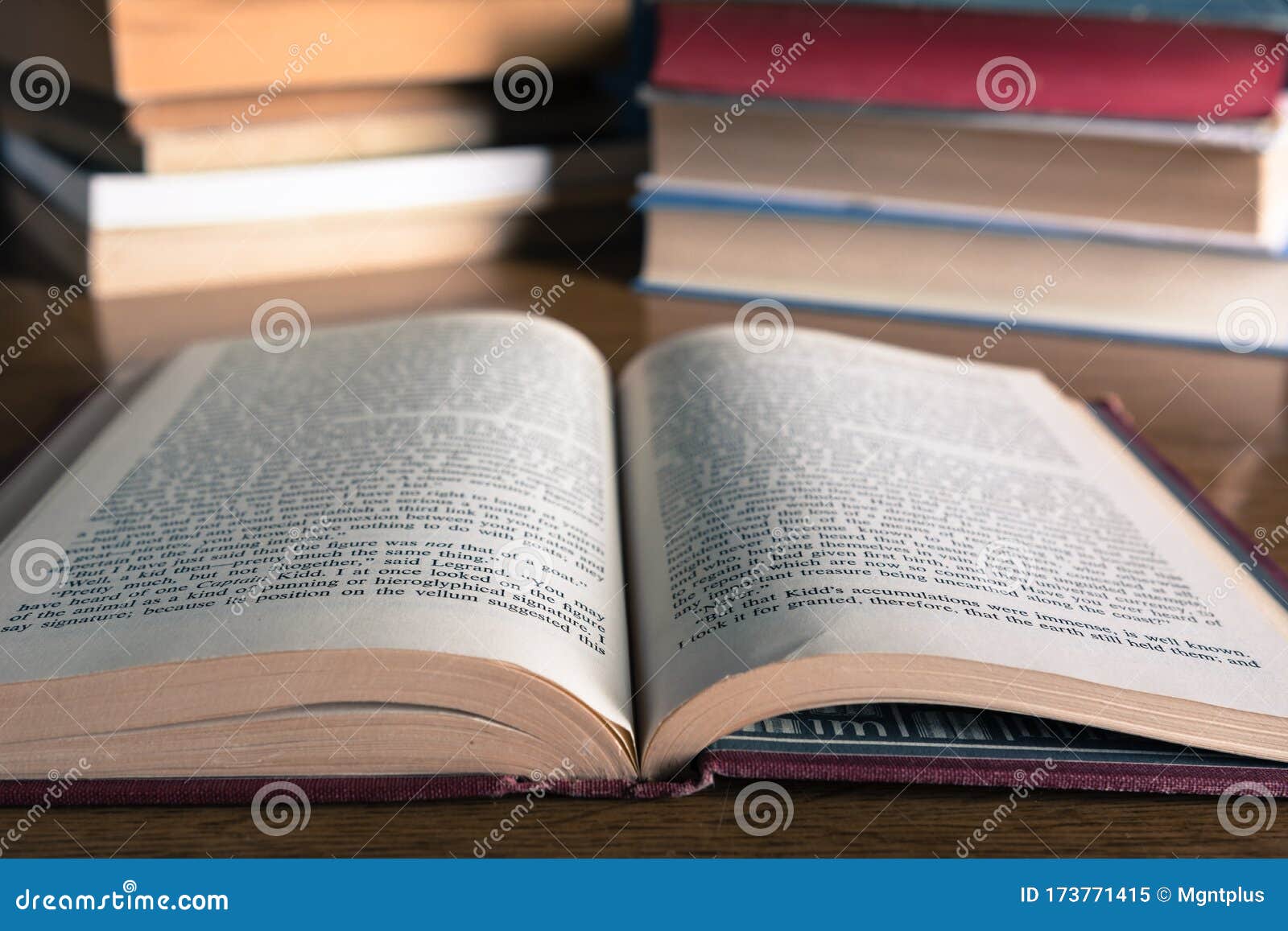 Books on the table stock image. Image of learning, plenty - 173771415